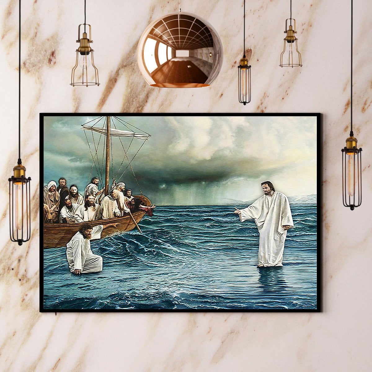 Jesus Christ Walking On Water Sky And The Sea Great Jesus Wait To Save ...