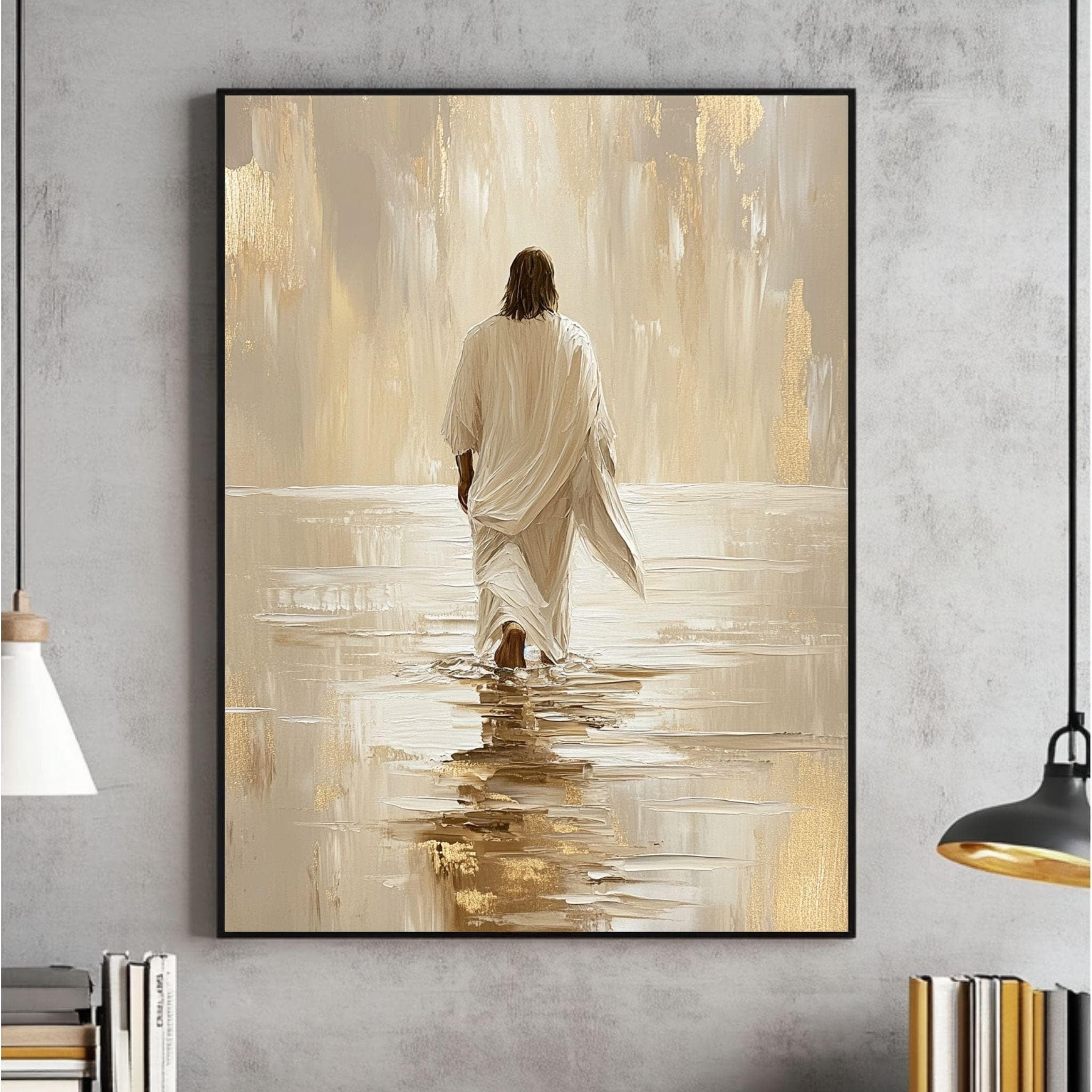 Jesus Christ Walking On Water Wall Art Christian Art Jesus Portrait I ...