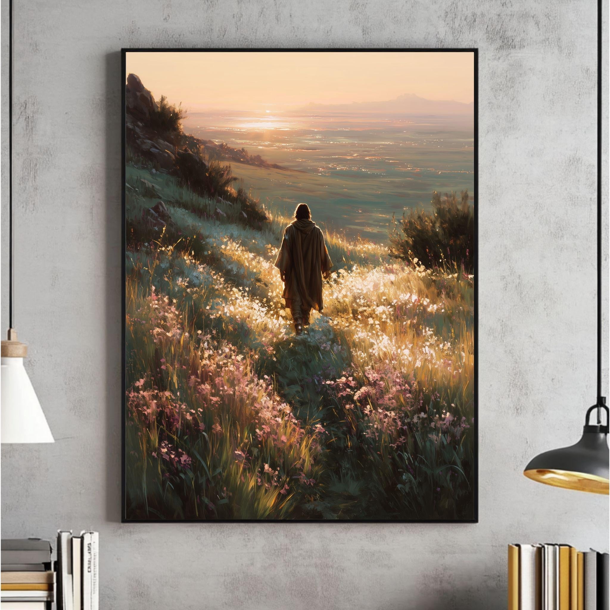 Jesus Christ Walking Print, Moses 6:34 Scripture Art () - Walmart.com