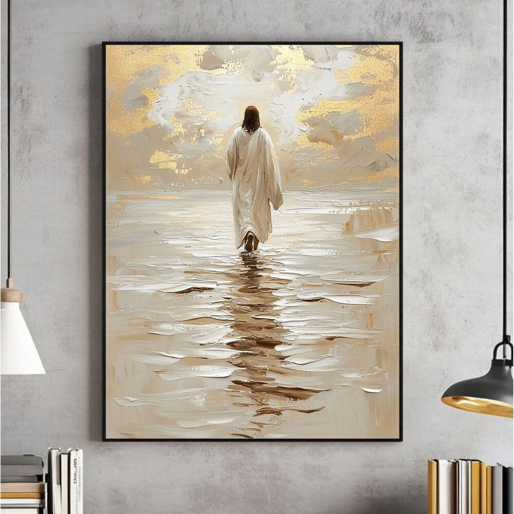 Jesus Christ Walking On Water Wall Art, Christian Art, Jesus Portrait ...