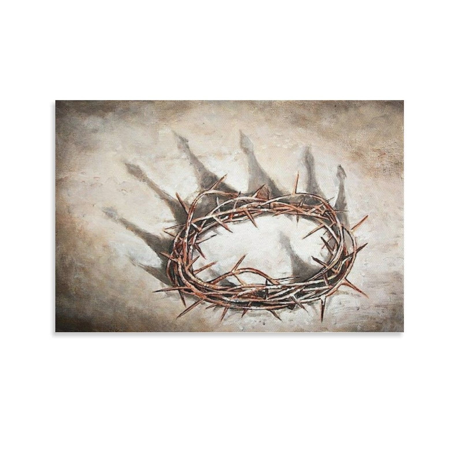 Jesus Christ Wall Art Crown of Thorns Poster Bible Savior God Canvas ...
