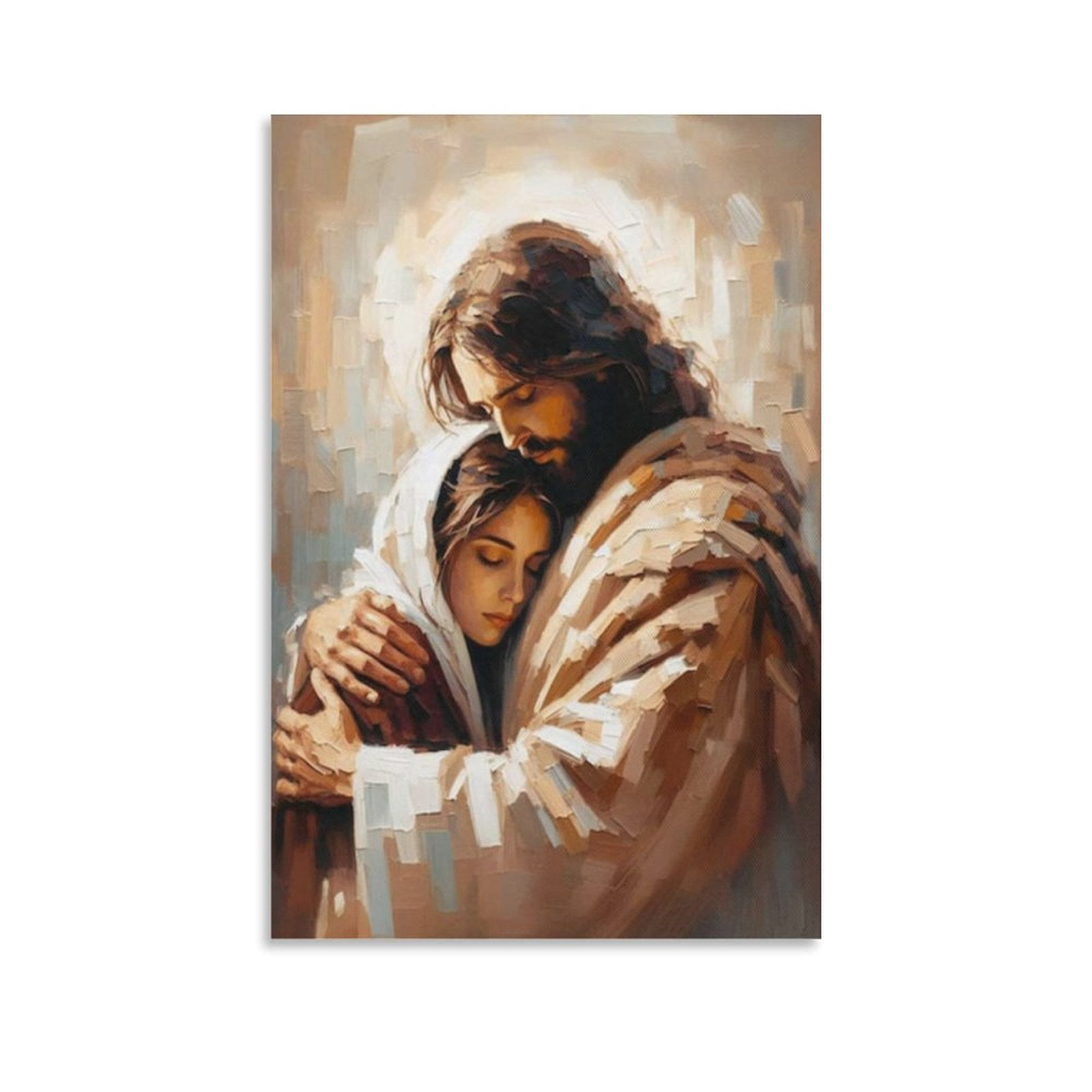 Jesus Christ Wall Art Jesus Embrace - Jesus And Woman Poster Bible ...