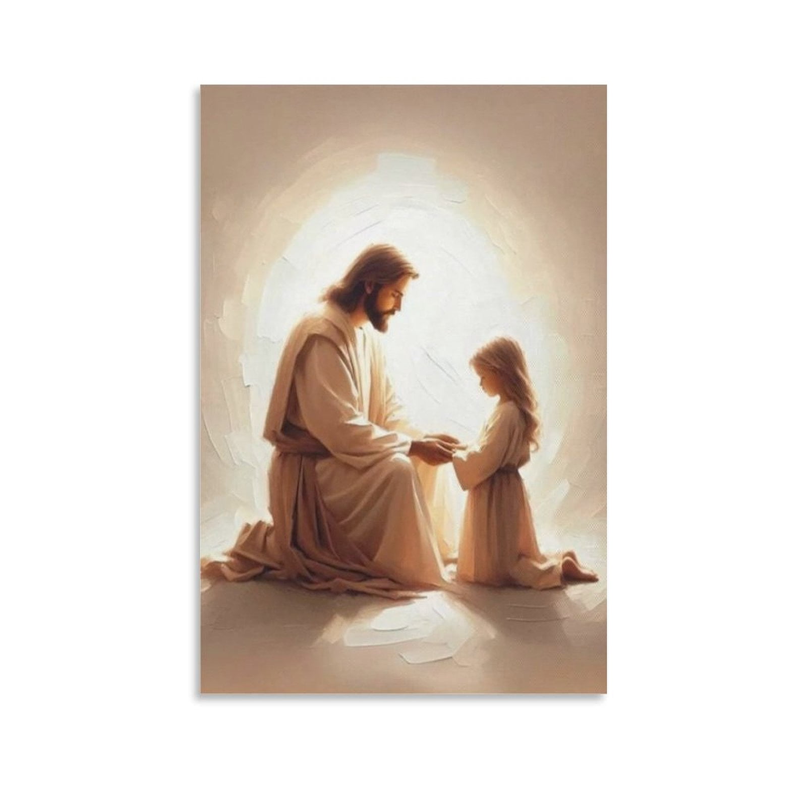 Jesus Christ Wall Art Jesus And Girl Poster Jesus Praying with Girl ...
