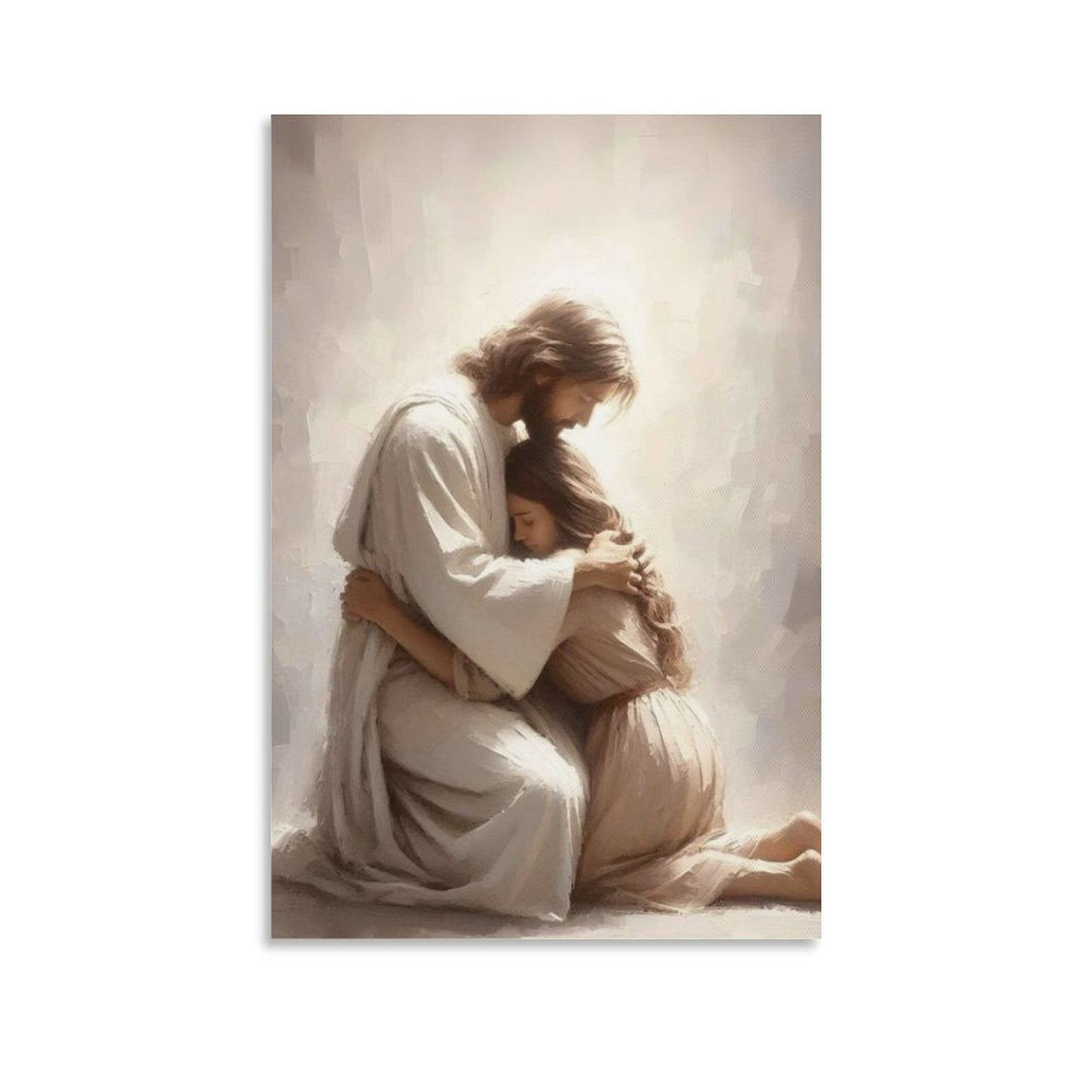 Jesus Christ Wall Art Jesus Heals Woman Poster Jesus Hugs Woman Canvas ...