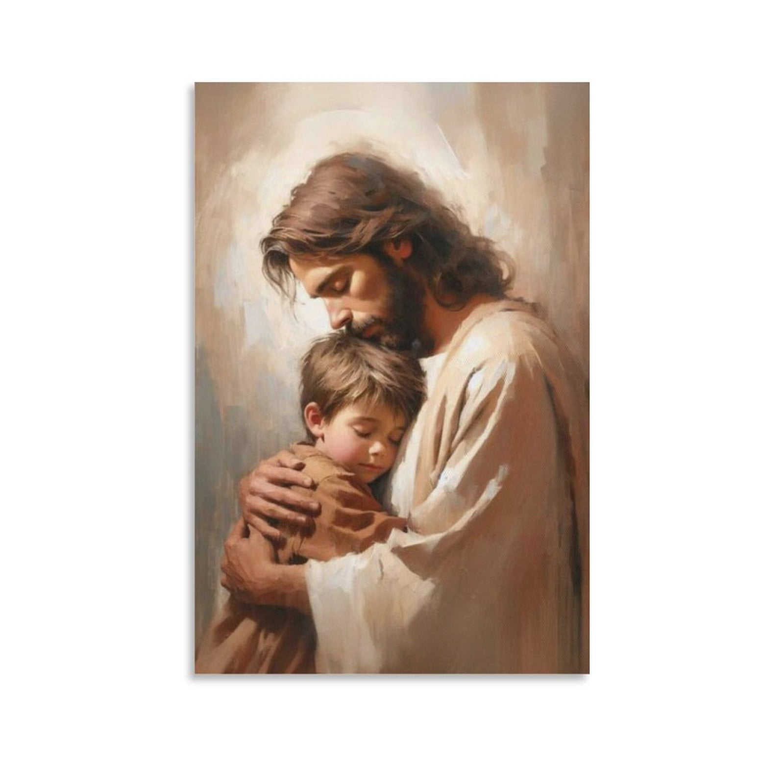 Jesus Christ Wall Art Jesus Hug Boy Poster, Savior Bible Canvas Print ...