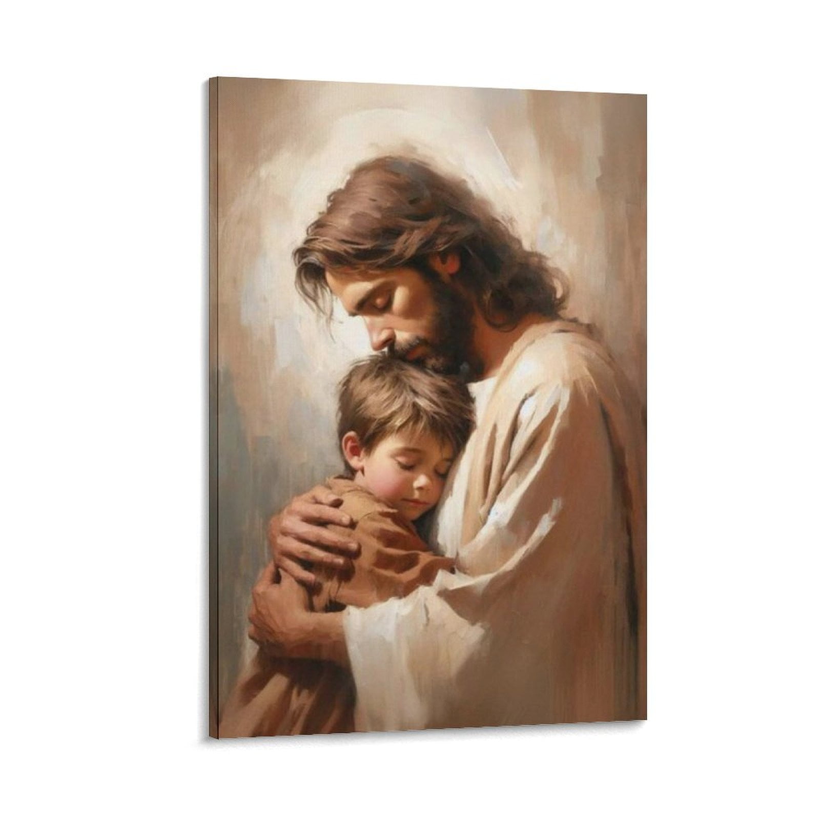 Jesus Christ Wall Art Jesus Hug Boy Poster, Savior Bible Canvas Print ...