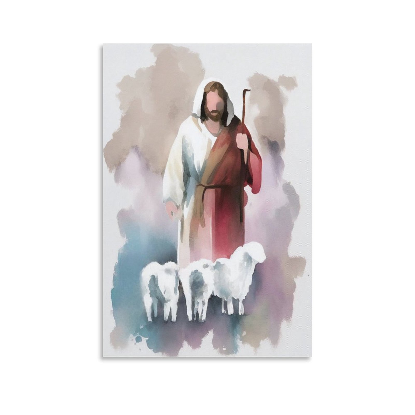 Jesus Christ Wall Art Jesus And The Lamb Poster Good Shepherd Bible ...