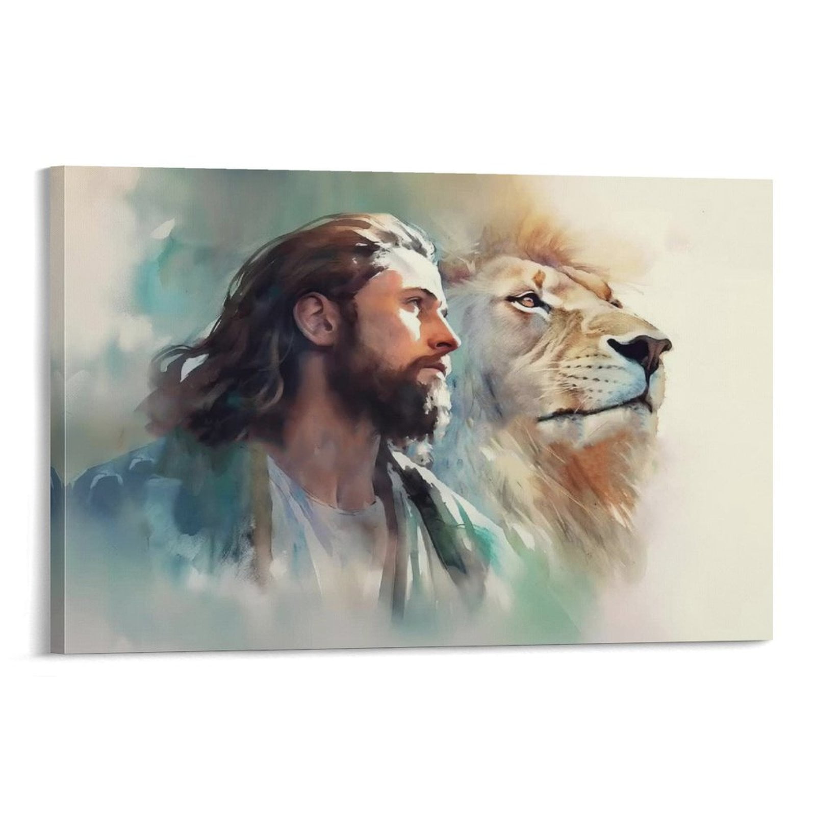 Jesus Christ Wall Art Jesus And The Lion of Judah Jesus Watercolor ...