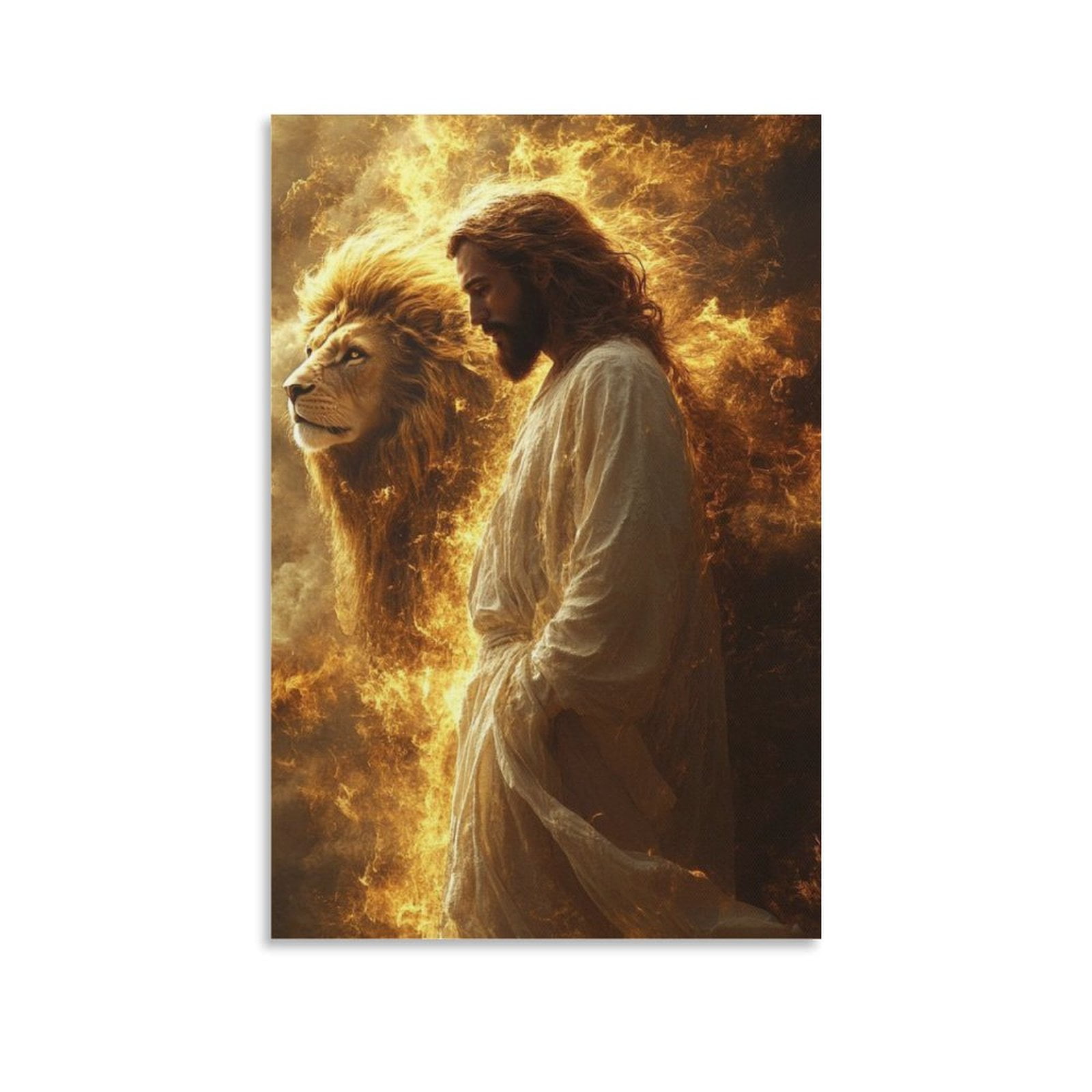 Jesus Christ Wall Art Jesus And The Lion of Judah Modern Jesus Canvas ...