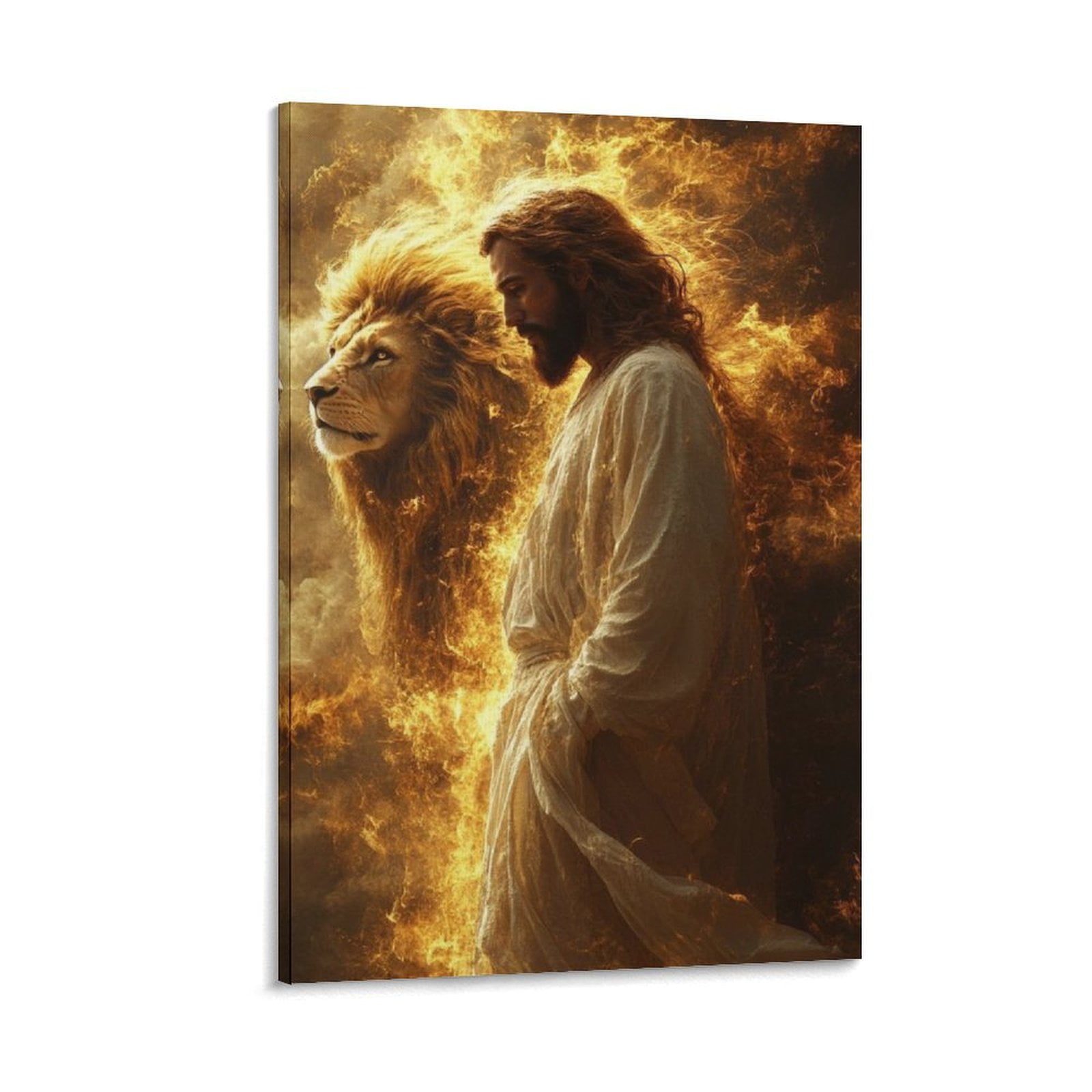 Jesus Christ Wall Art Jesus And The Lion of Judah Modern Jesus Canvas ...