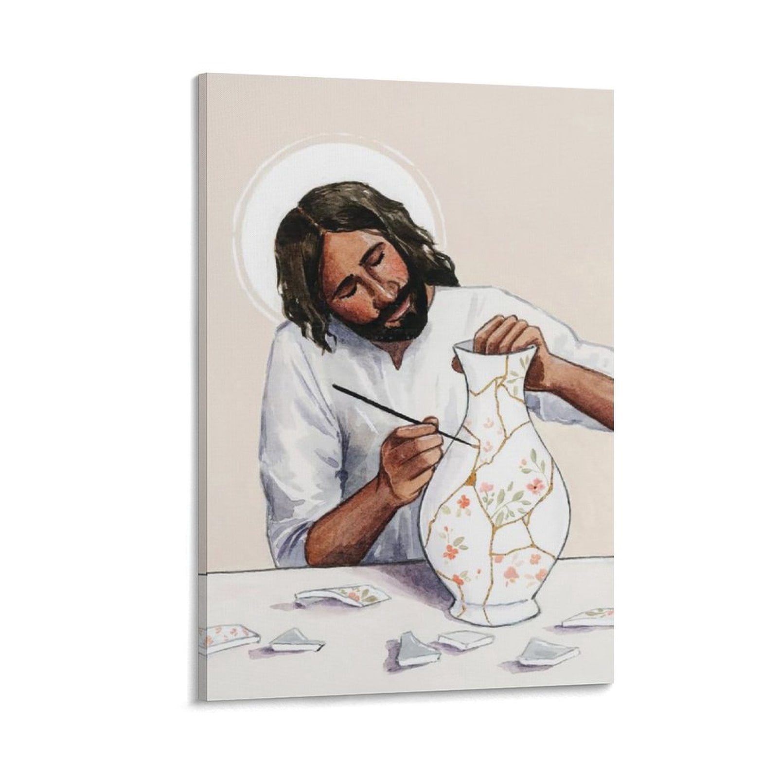 Jesus Christ Wall Art Jesus Mending The Broken Vase Art Poster Canvas ...