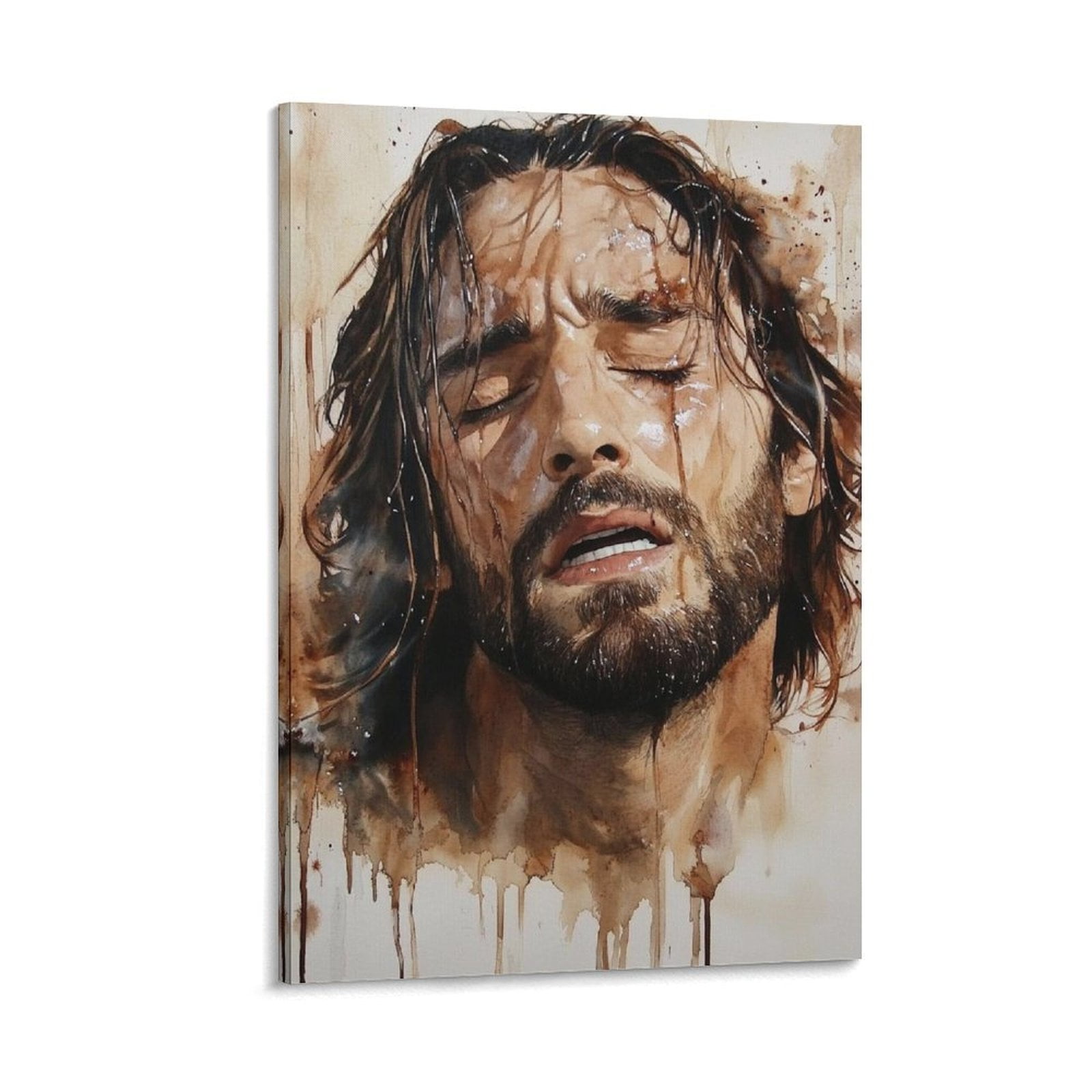 Jesus Christ Wall Art Jesus Tears Poster Savior Canvas Print Painting ...