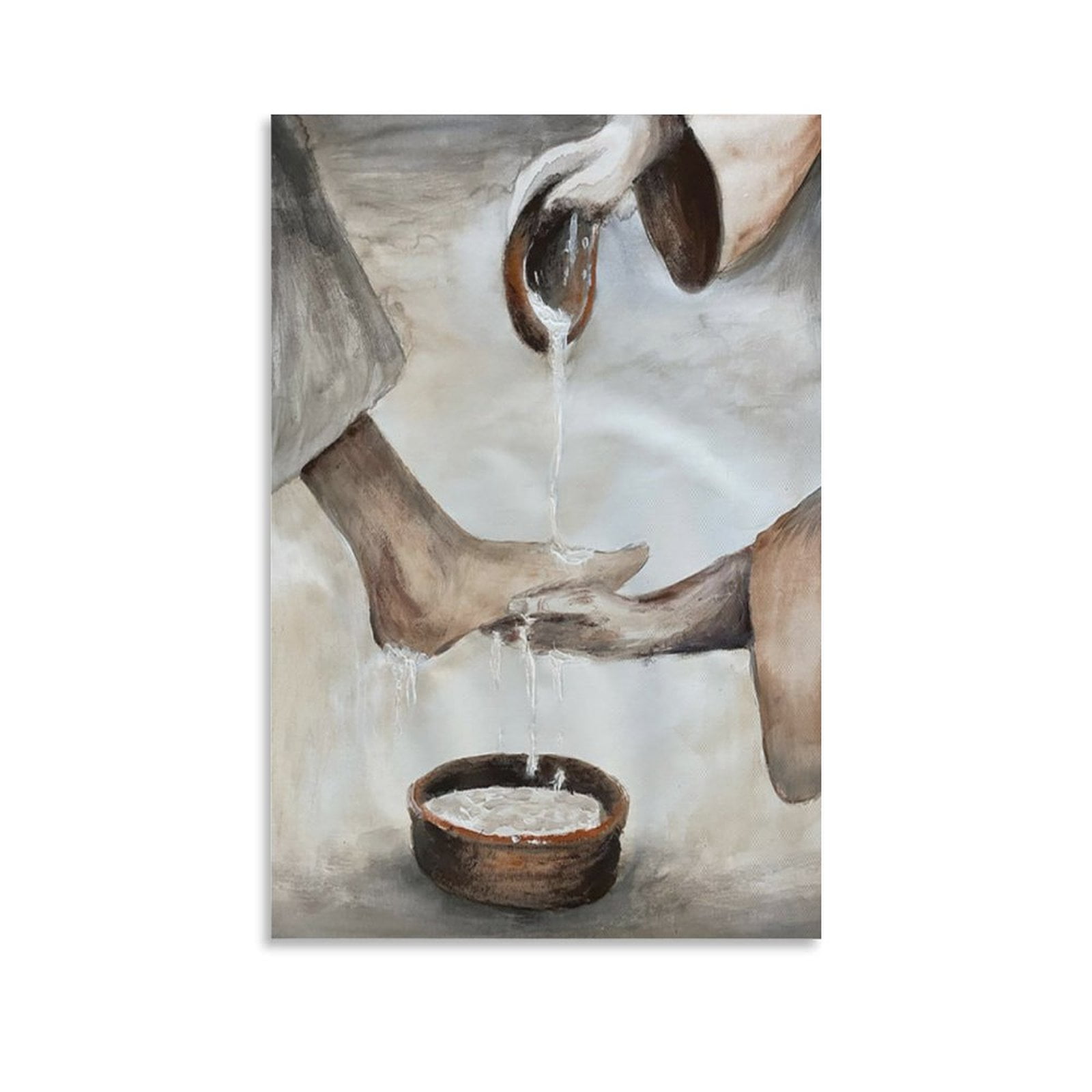Jesus Christ Wall Art Jesus Washing Disciples Feet Canvas Print Vintage ...