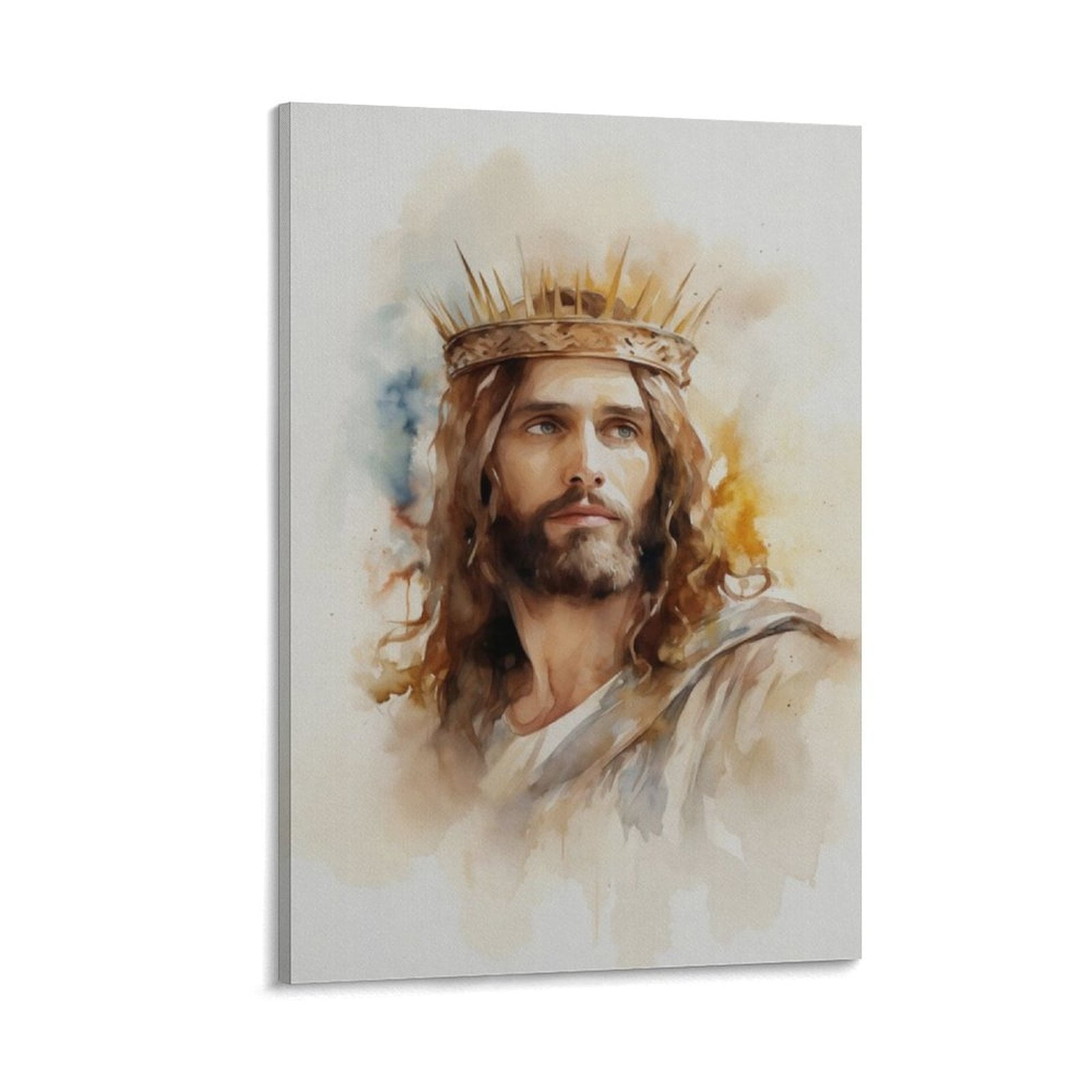 Jesus Christ Wall Art Jesus Wearing Crown Canvas Print Poster Bible ...