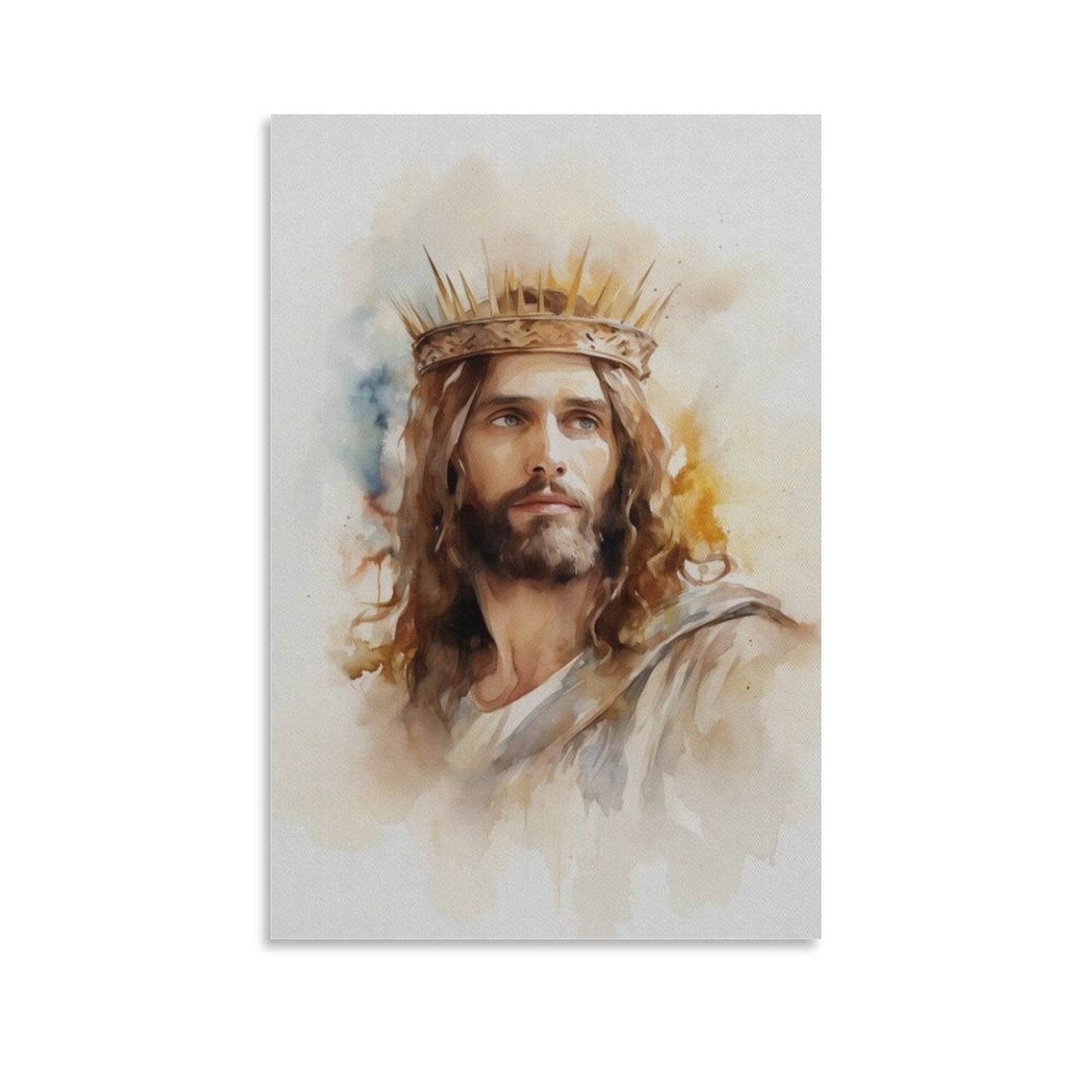 Jesus Christ Wall Art Jesus Wearing Crown Canvas Print Poster Bible ...