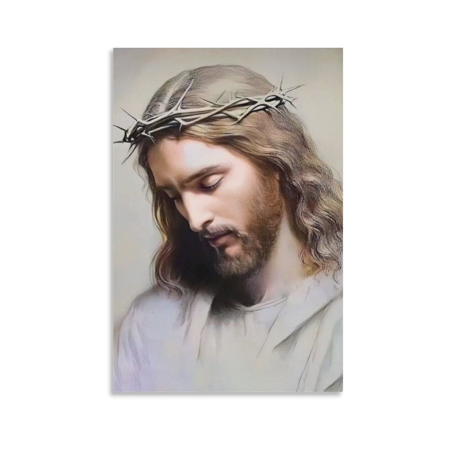 Jesus Christ Wall Art Jesus Wearing Crown of Thorns Poster Canvas Print Poster Cool Artworks ...