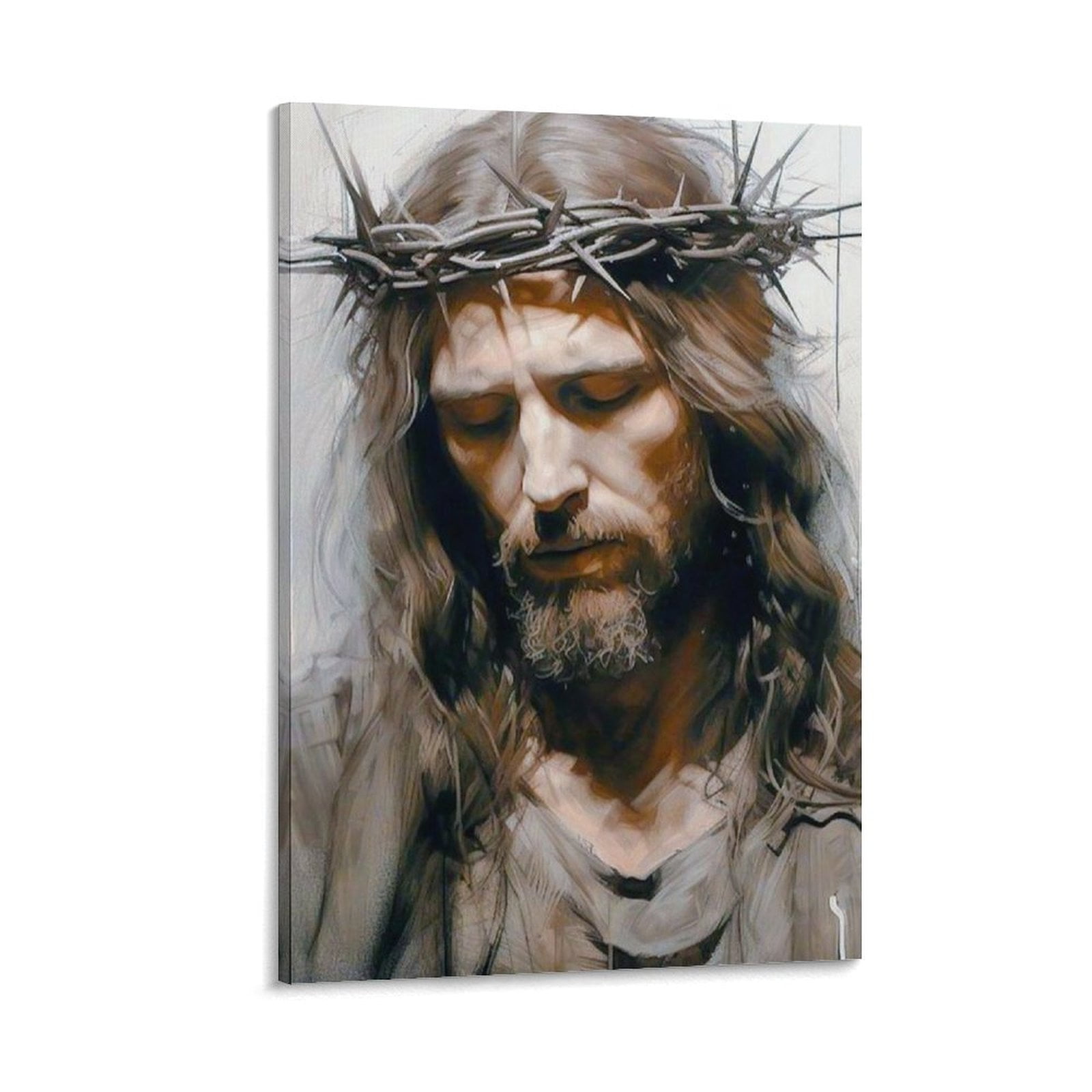Jesus Christ Wall Art Jesus Wearing A Crown of Thorns Poster Jesus ...