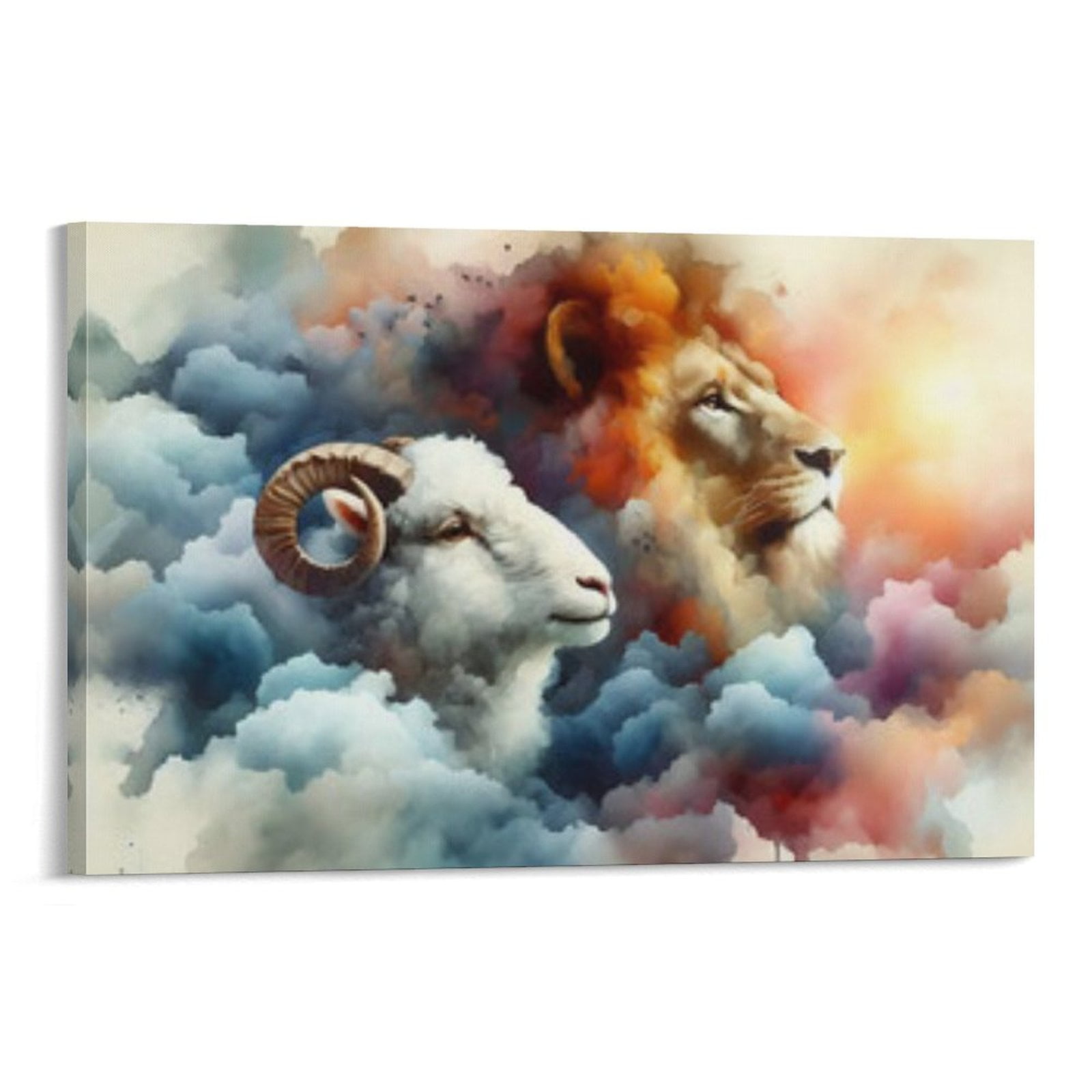 Jesus Christ Wall Art - Lamb And Lion of Judah, Modern Bible Poster ...