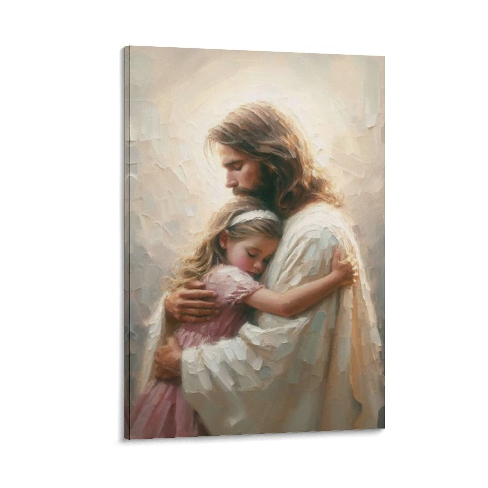 Jesus Christ Wall Art Savior's Embrace - Jesus And Girl Poster Bible ...