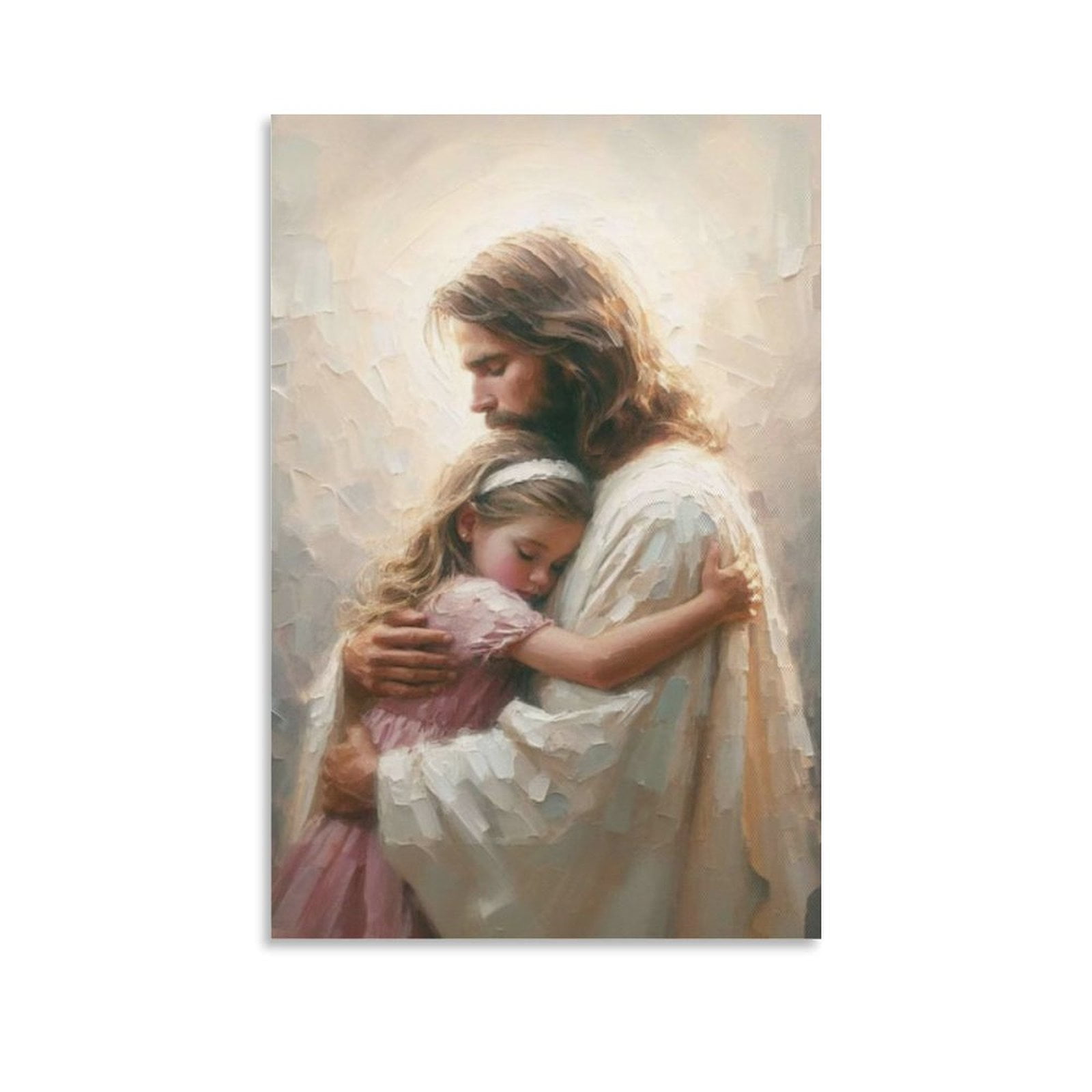Jesus Christ Wall Art Savior's Embrace - Jesus And Girl Poster Bible ...