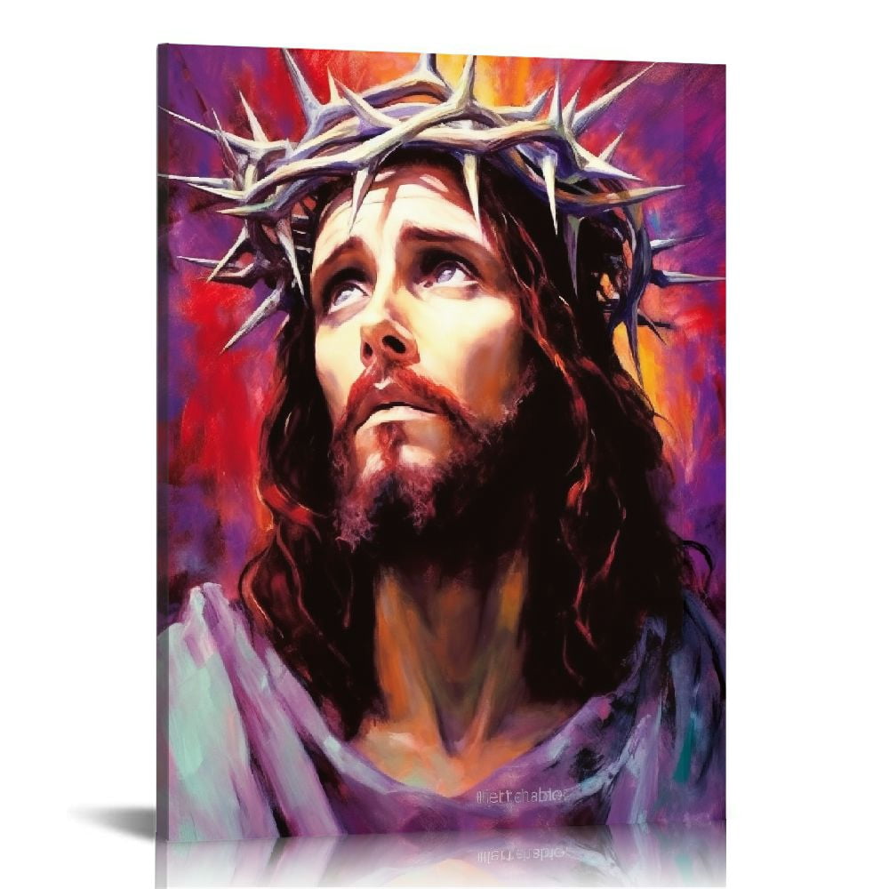 Jesus Christ Wall COMIO Watercolor Christian Jesus Portrait Picture ...