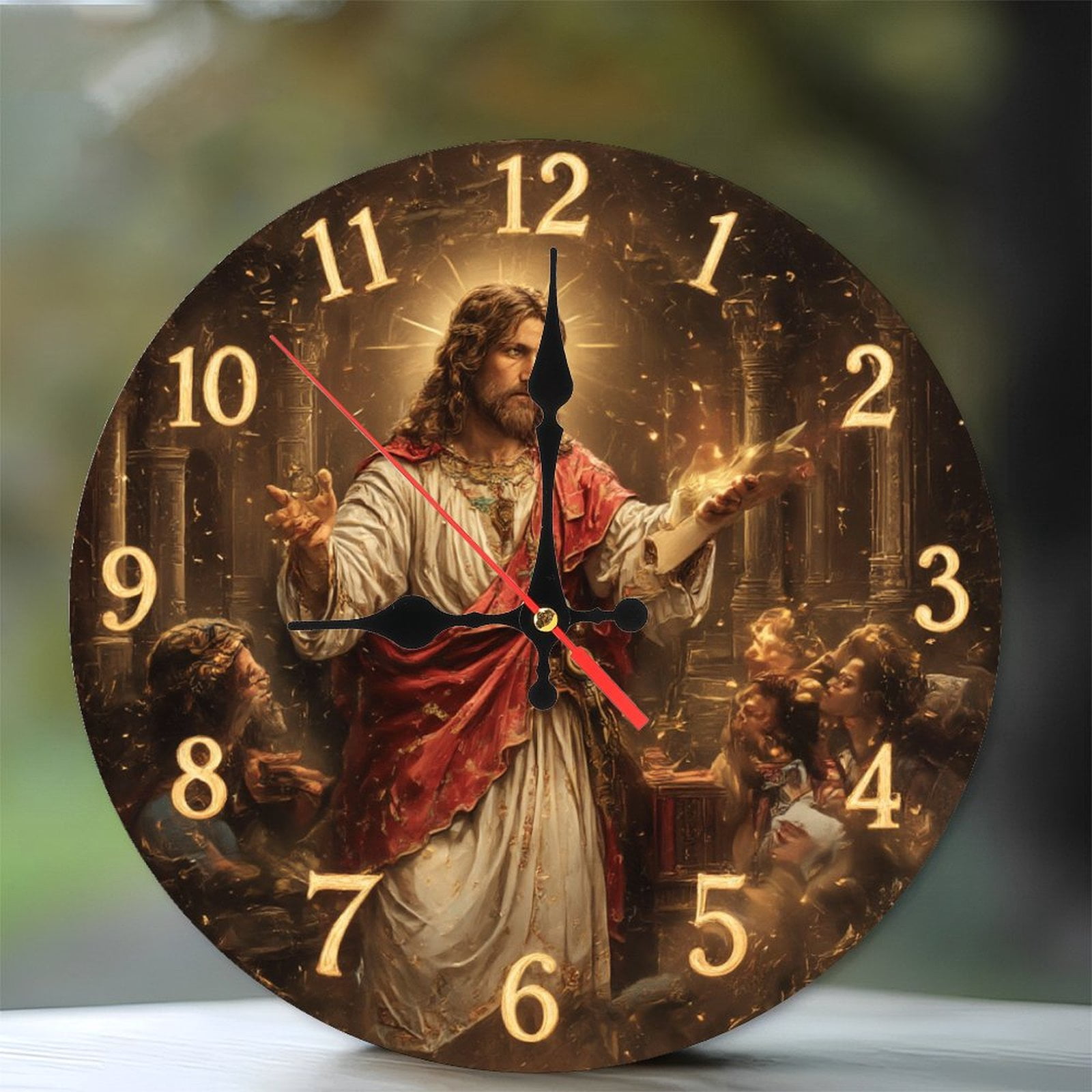 Jesus Christ Wall Clock Religious Art Decor Home Decoration 10-Inch ...