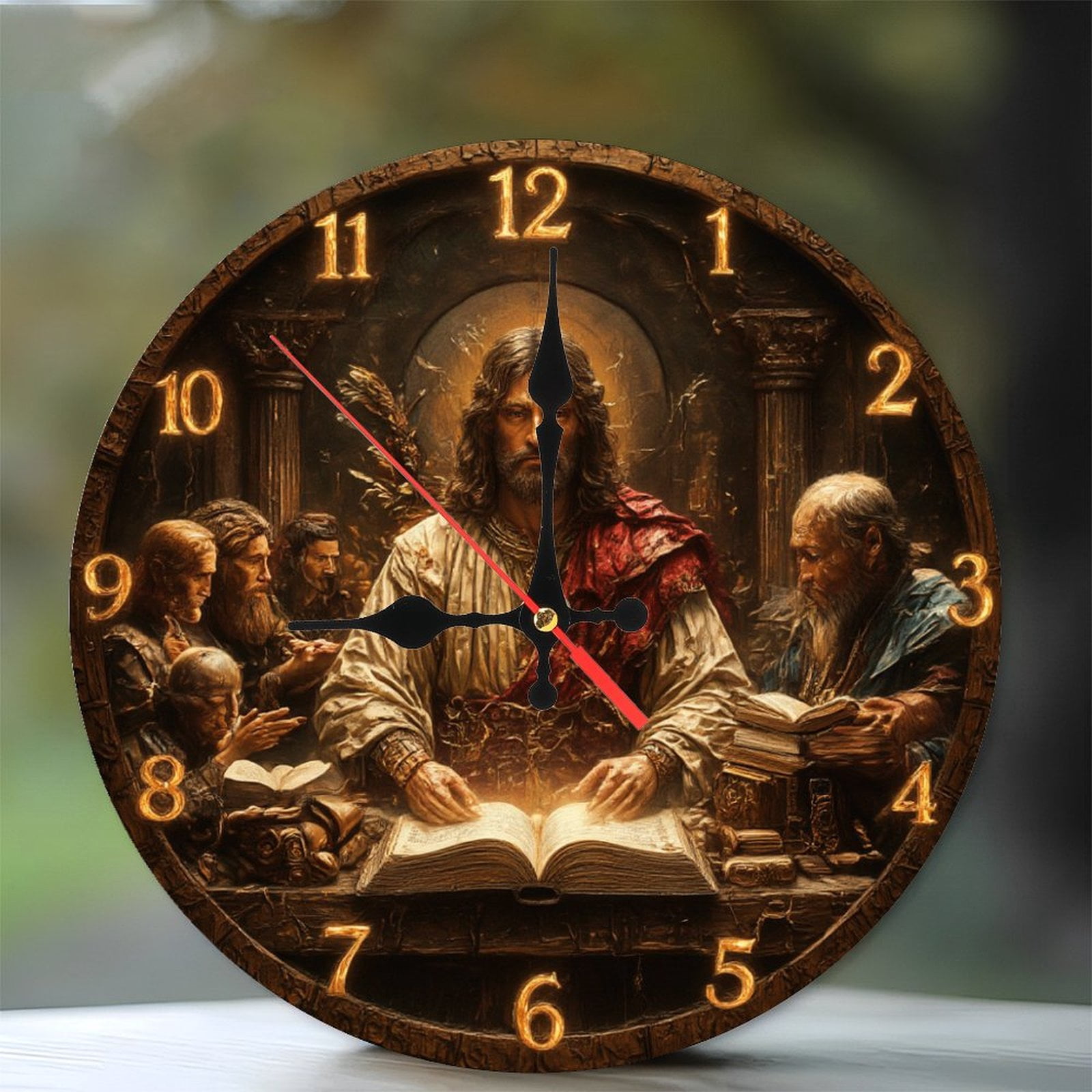 Jesus Christ Wall Clock Religious Art Decor Home Gift 10-Inch Silent ...