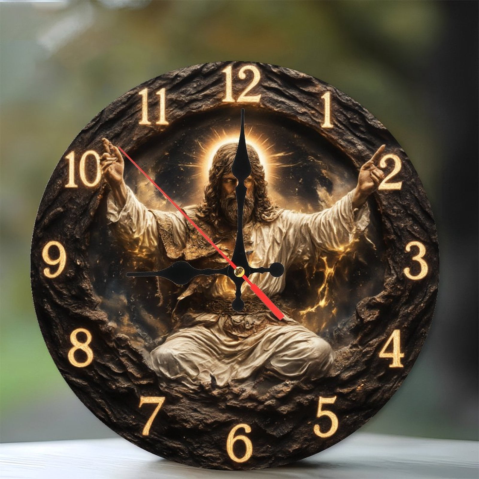 Jesus Christ Wall Clock Religious Decor Home Ornament 10-Inch Silent ...