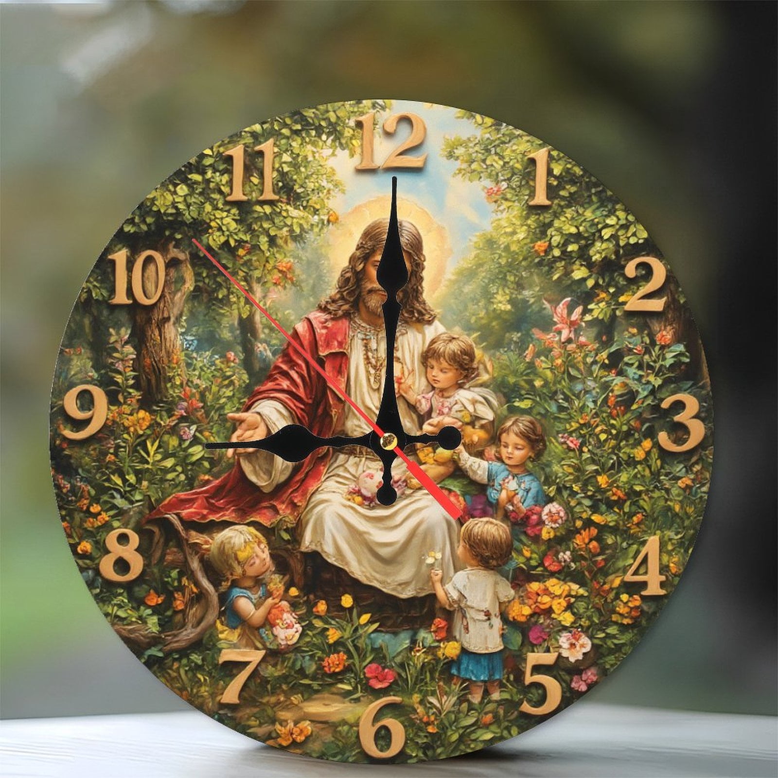 Jesus Christ Wall Clock Religious Garden Decor Home Decoration 10-Inch ...