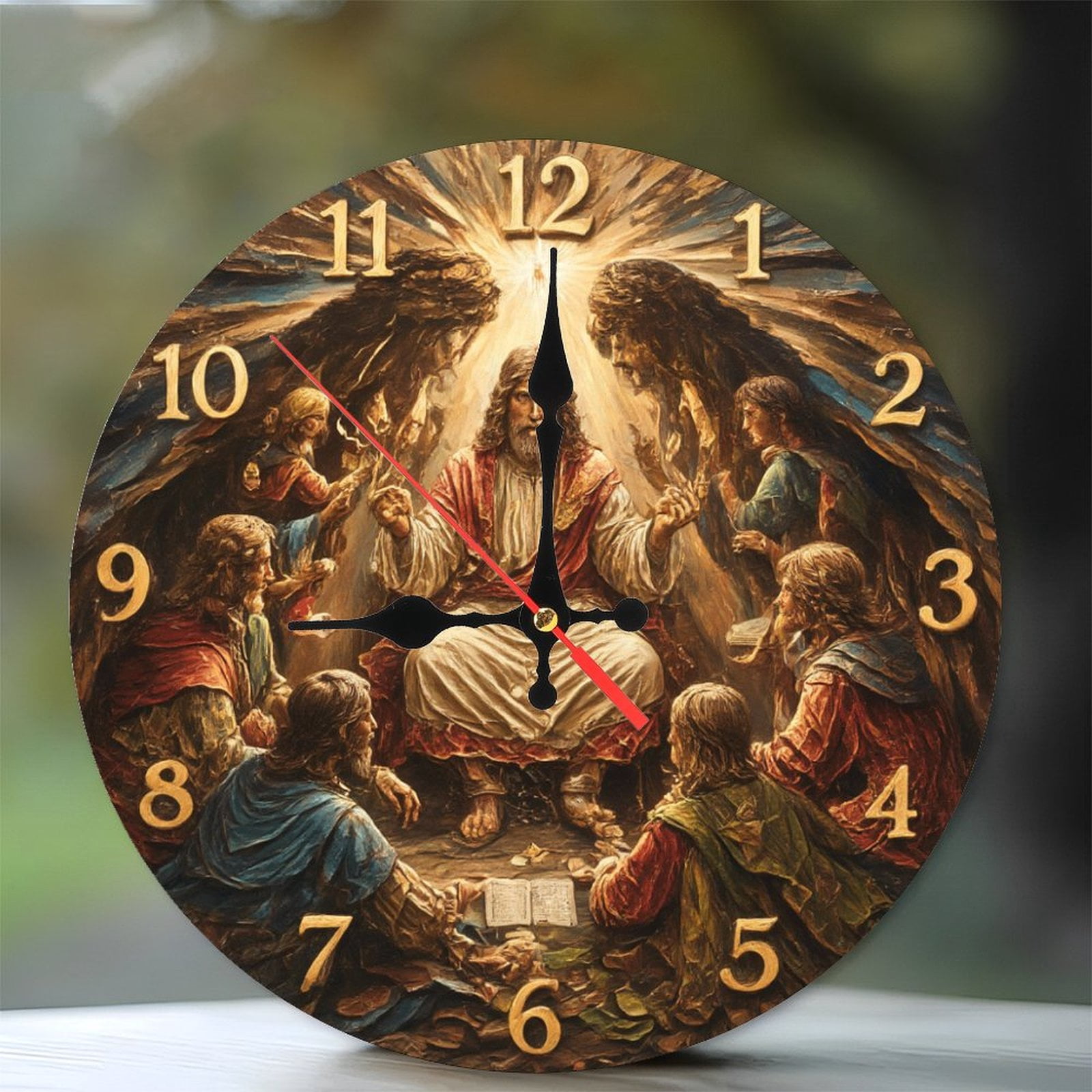 Jesus Christ Wall Clock Religious Gift Antique Style Home Decor 10-Inch ...