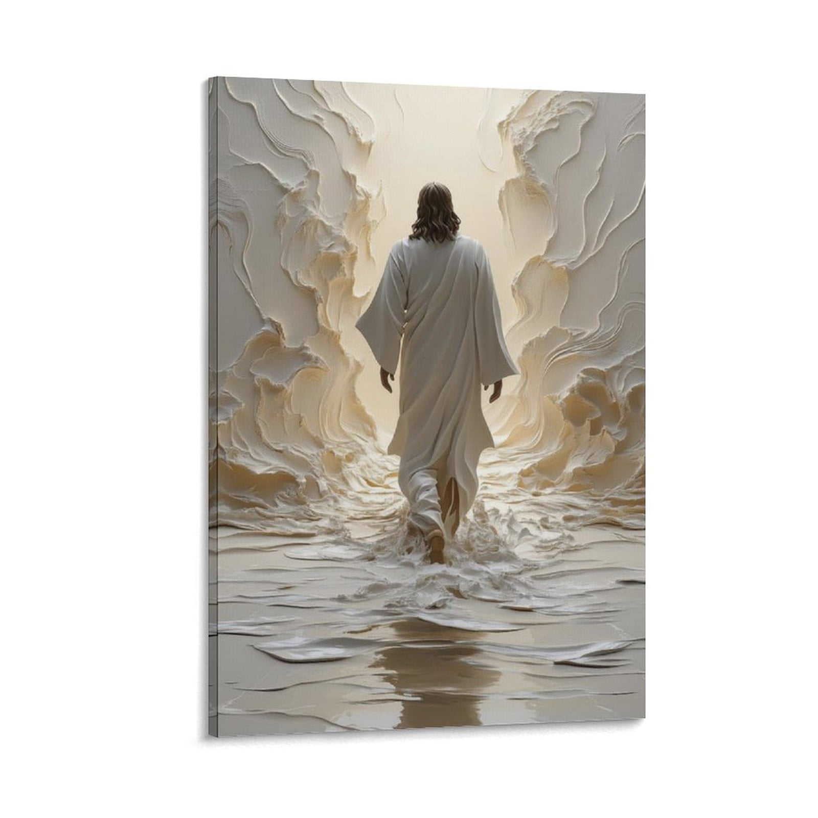 Jesus Christ Wall Decor Art - Jesus Walking on Water Picture - Abstract ...