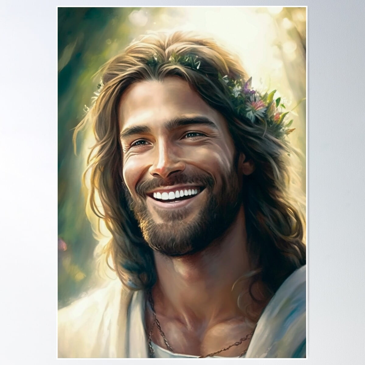 Jesus Christ Wearing A Flower Crown, Sacred Masculine, Faith, Divine ...