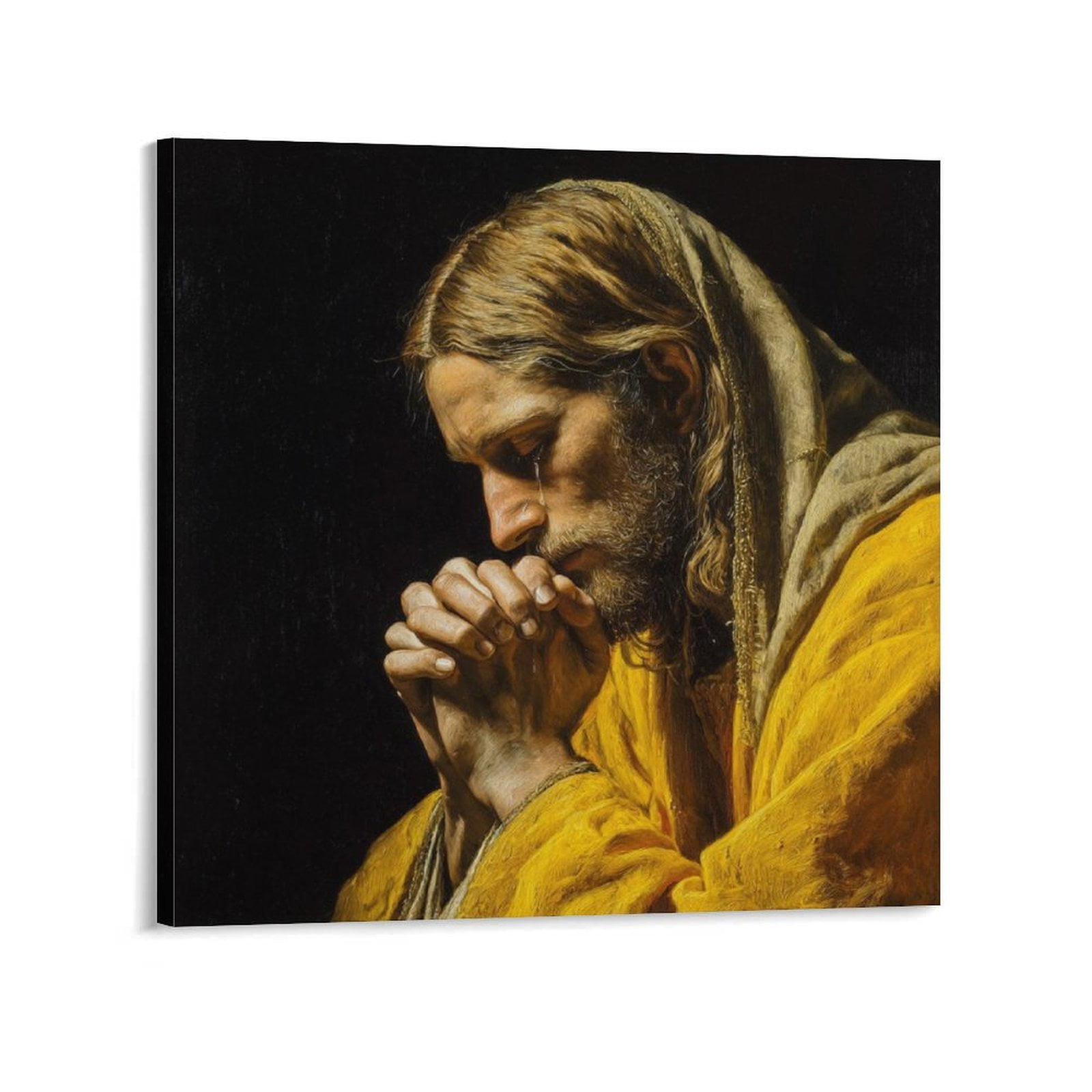 Jesus Christ Weeping Wall Art Jesus Praying Canvas Painting Print ...