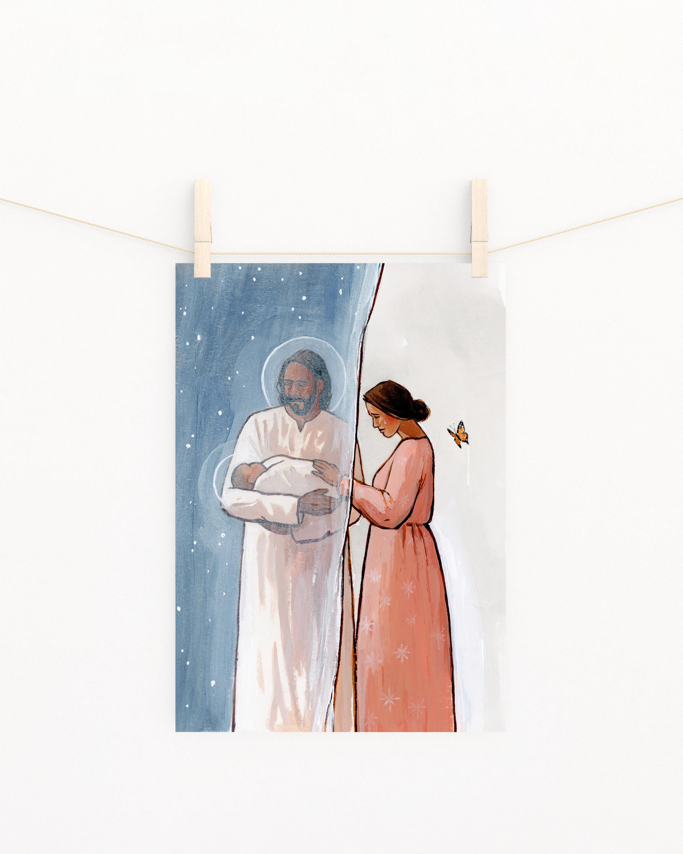 Jesus Christ Winter Art Print: 'He Is With Me In My Winters' Warm ...