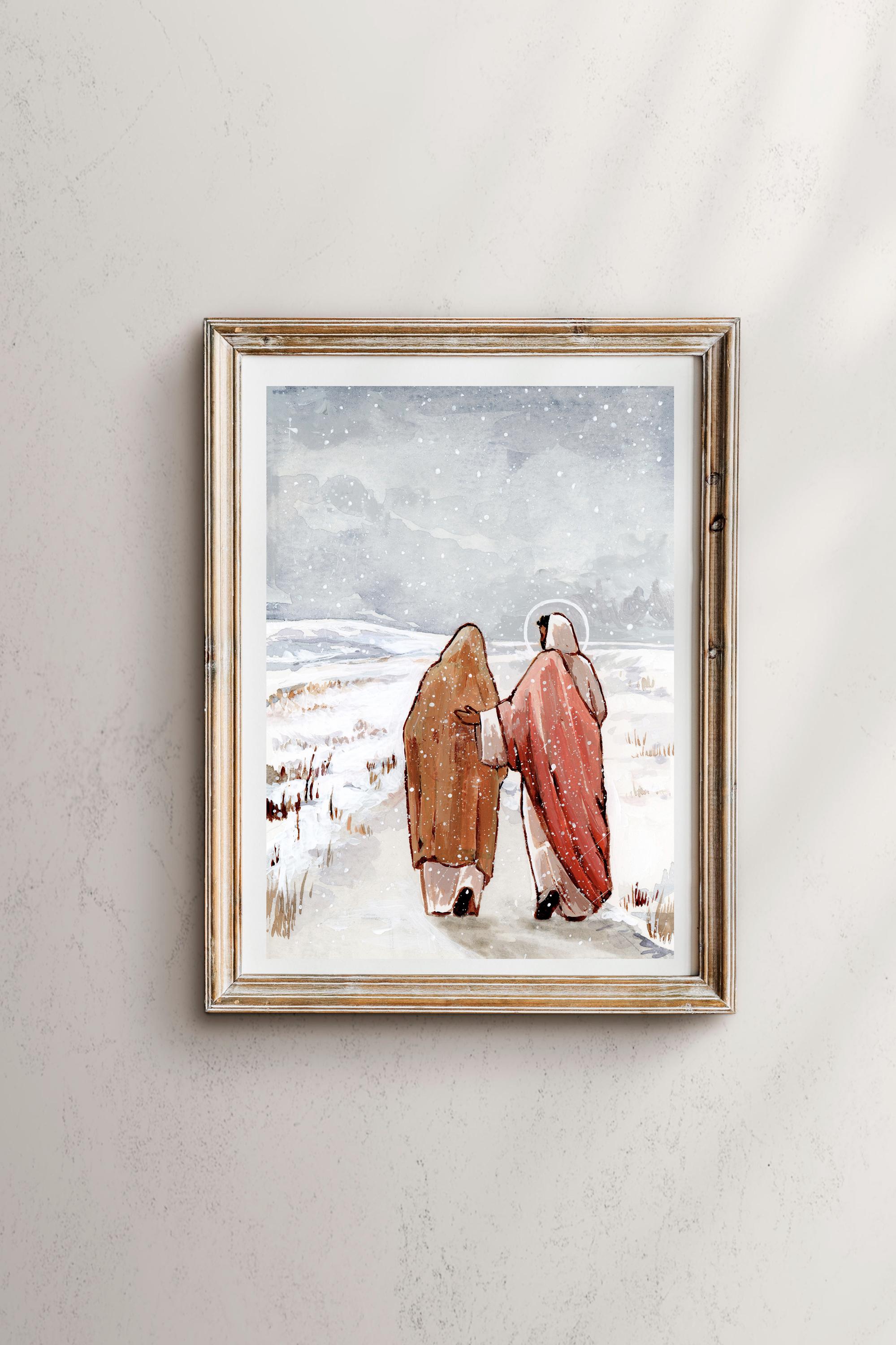 Jesus Christ Winter Landscape Art Print: Emmanuel; God With Us Warm ...