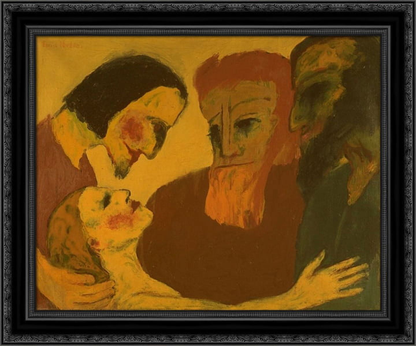 Jesus Christ and the sinner 24x20 Black Ornate Wood Framed Canvas Art ...