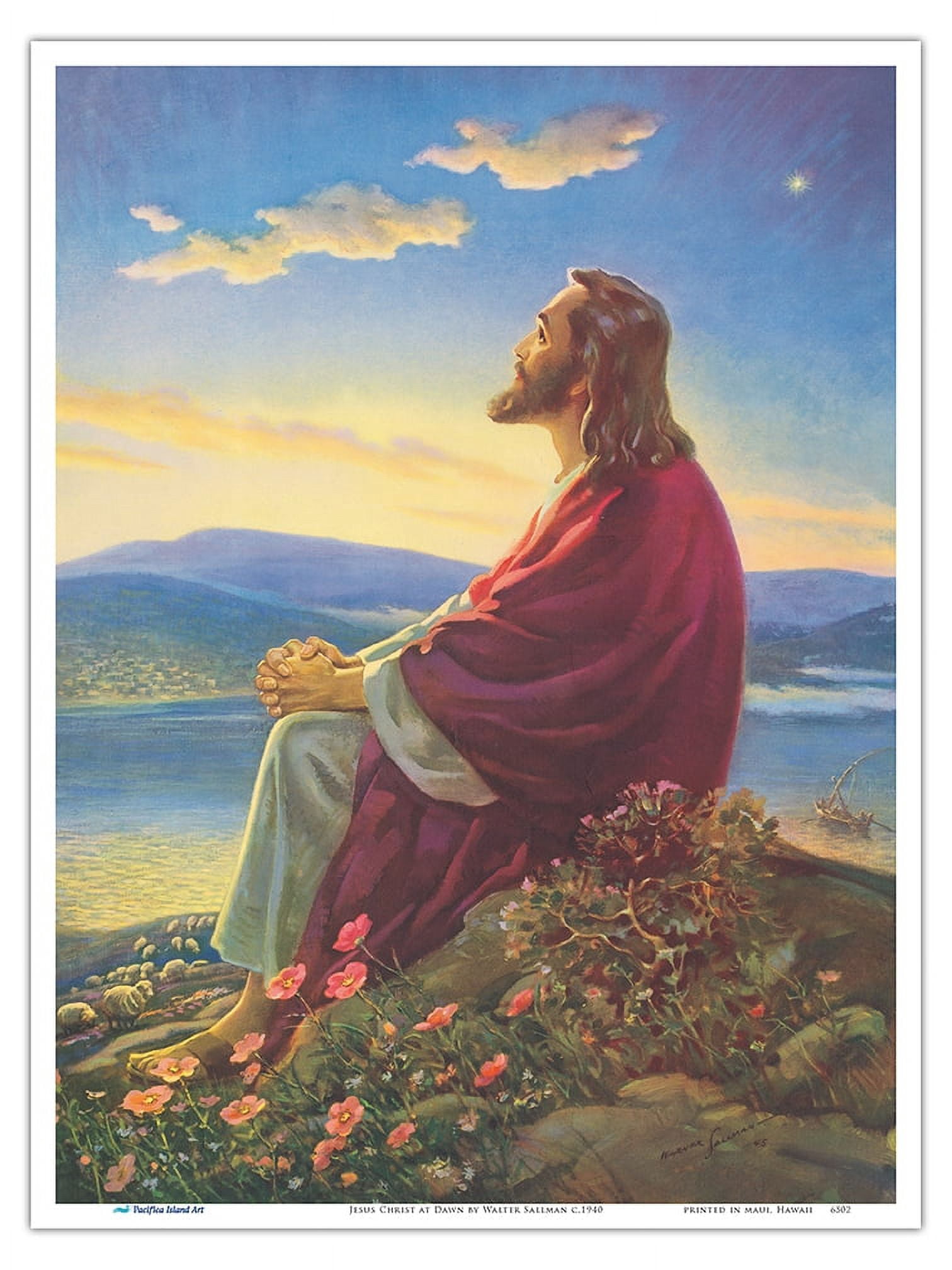 Jesus Christ at Dawn - Vintage Religious Art by Walter Sallman c.1940 ...