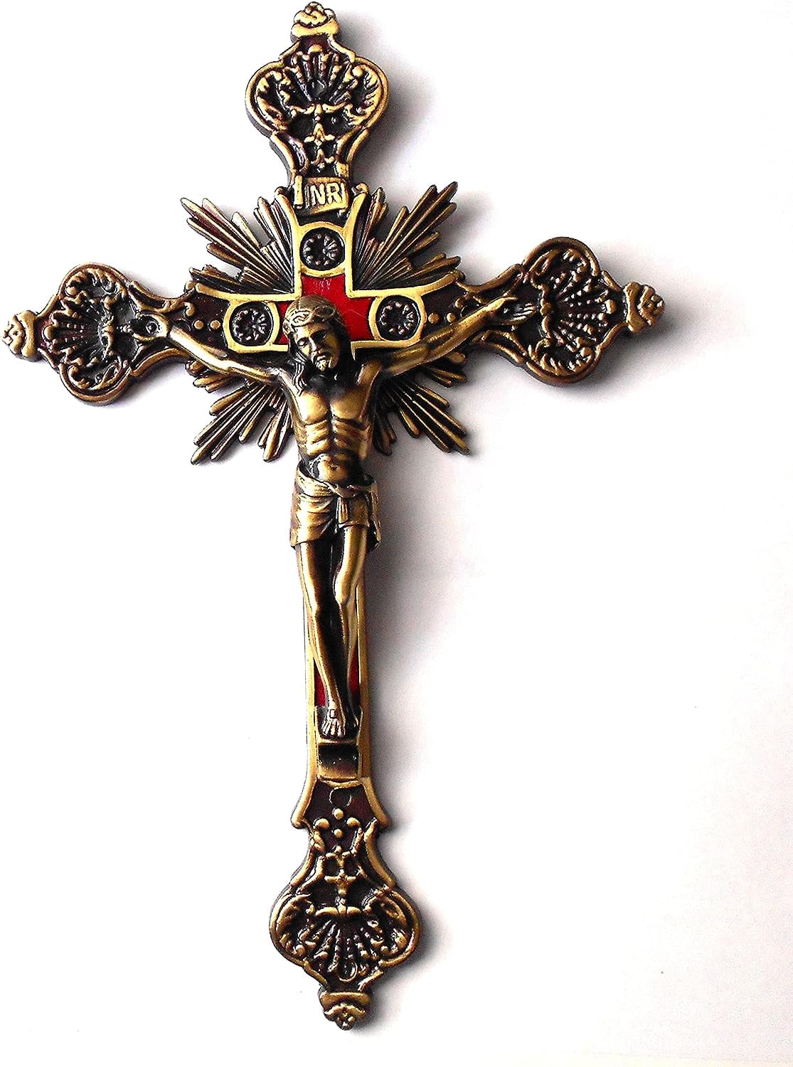 Jesus Christ on Cross Bronze Tone Wall Crucifix 8" - Walmart.com