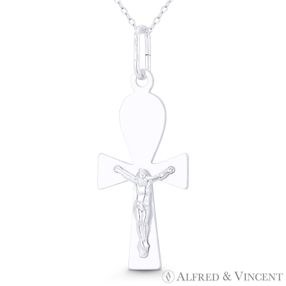 Jesus Christ on Egyptian Ankh Key-of-Life Cross Charm Pendant & Chain ...