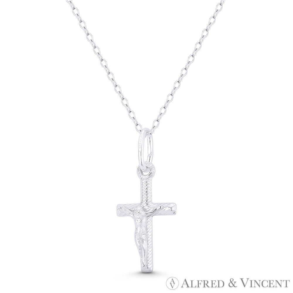Jesus Christ on Ribbed-Texture Latin Crucifix Christian Catholic Cross ...