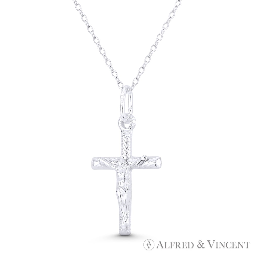 Jesus Christ on Ribbed-Texture Latin Crucifix Christian Catholic Cross ...