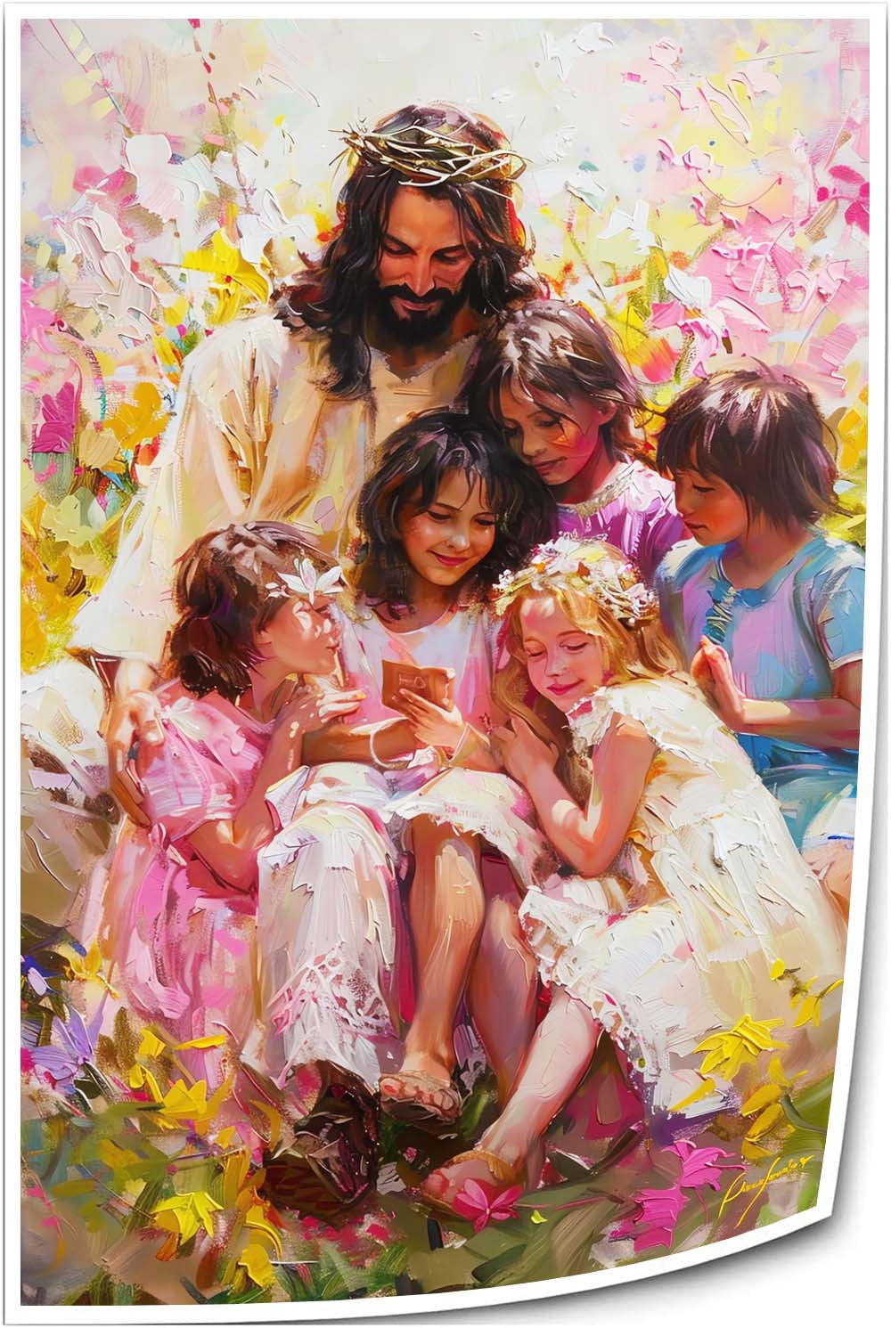 Jesus Christ with Children Wall Art Christ Posters Art Deco Decor Print ...