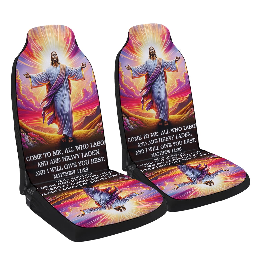 Jesus Christian Bible All You Who Labor And Are Heavy Laden Seat Covers ...
