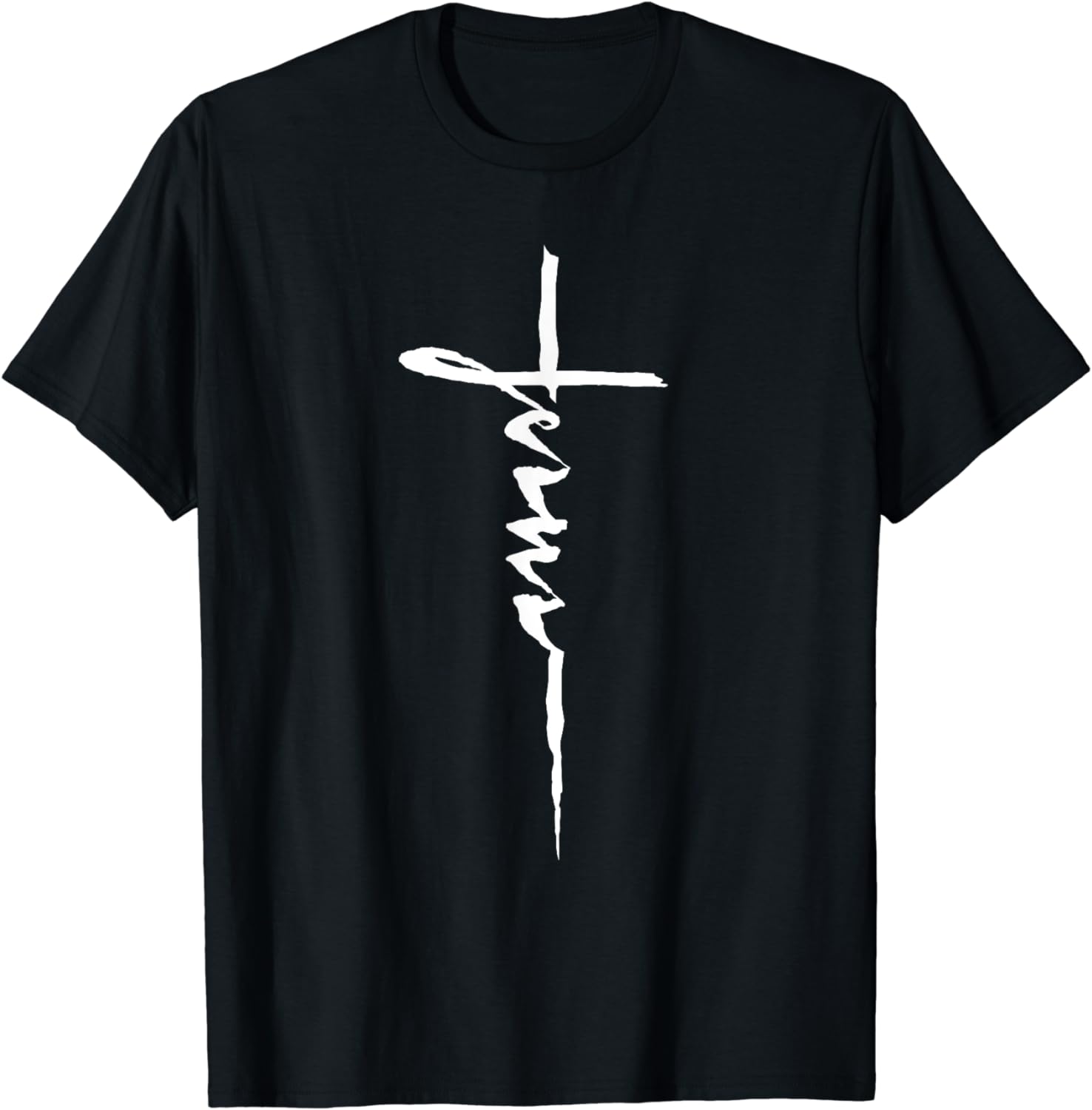 Jesus Christian Cross Art Cursive Inspiring Gift Men Women T-Shirt ...