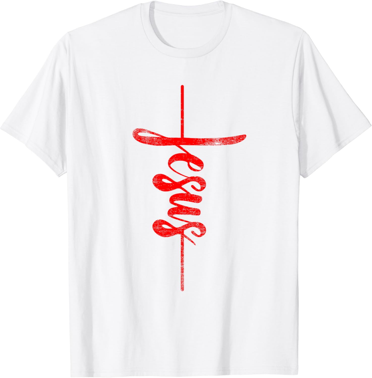 Jesus Christian Cross Art Cursive Inspiring Gift Men Women T-Shirt ...