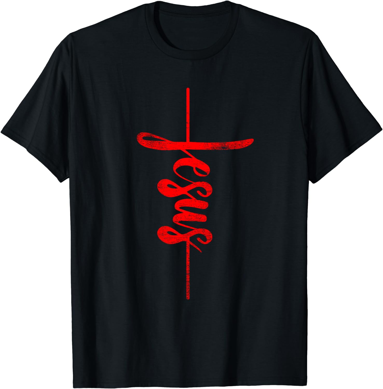 Jesus Christian Cross Art Cursive Inspiring Gift Men Women T-Shirt ...
