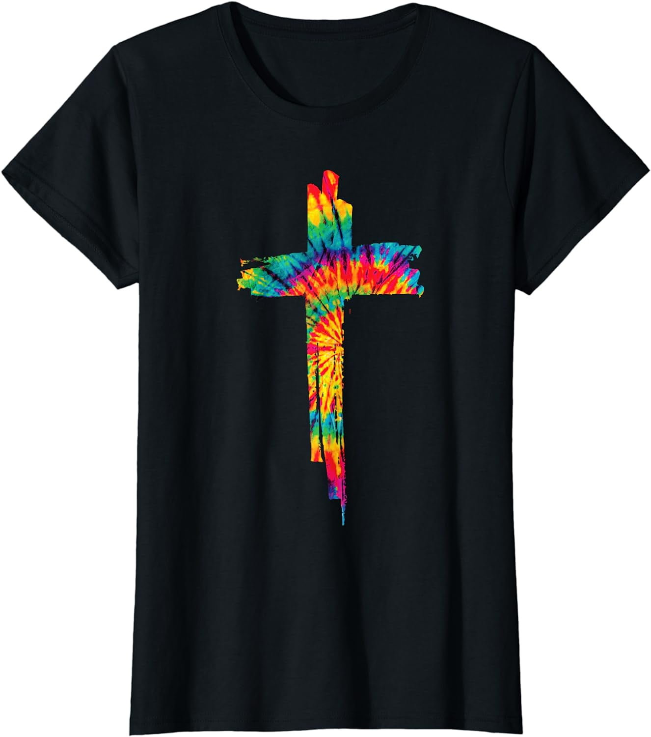 Jesus Christian Cross Tie Dye Rainbow Religious Bible Faith T-Shirt ...