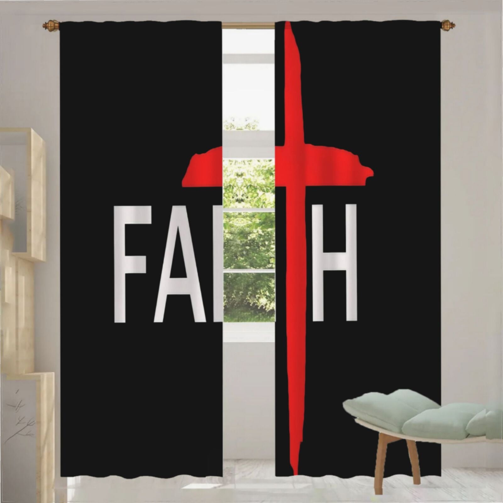 Jesus Christian Faith Curtain For Living Room Bedroom Kitchen Window ...
