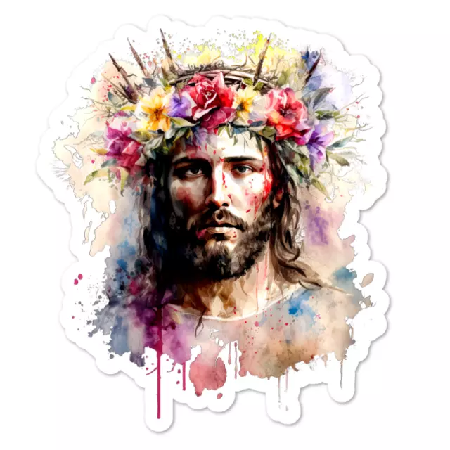 Jesus Christian Sticker, Water Resistant, Laptop, Water Bottle ...