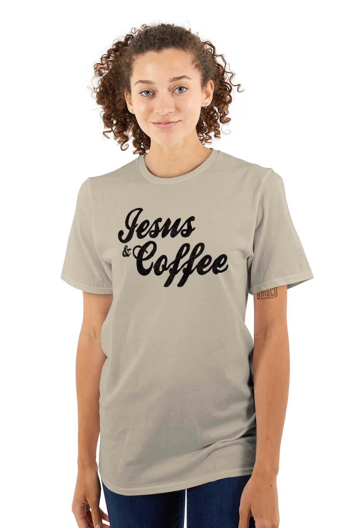 Jesus Coffee Religious Latte Lover Women's Graphic T Shirt Tees Brisco ...